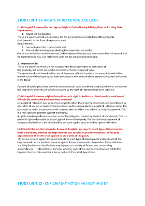 Study UNIT 8 - Negotiorum Gestio - STUDY UNIT 8 - NEGOTIORUM GESTIO The gestor must perform the ...