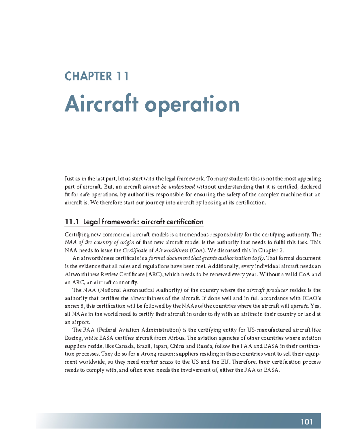 CHAPTER 11: Aircraft Operation and Certification Overview - Studocu