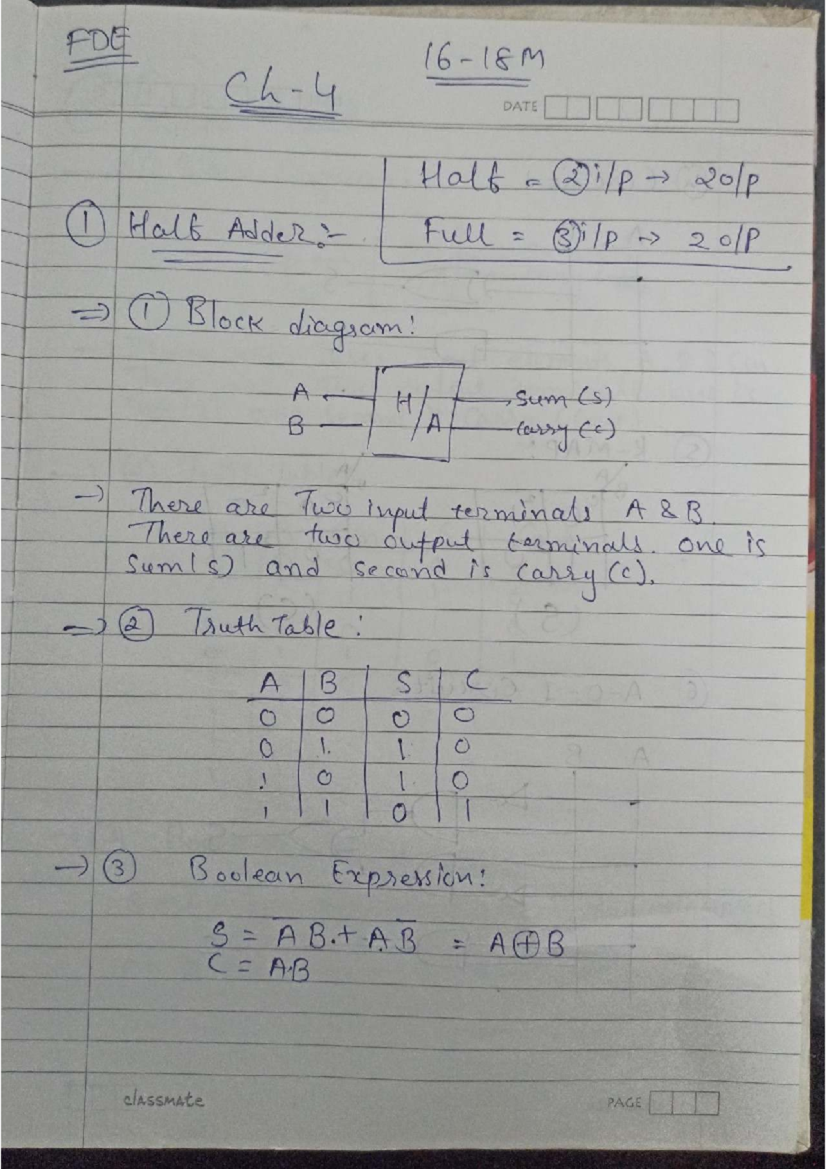 FDE 16 18 M Chapter 4: Block Diagrams and Boolean Expressions - Studocu