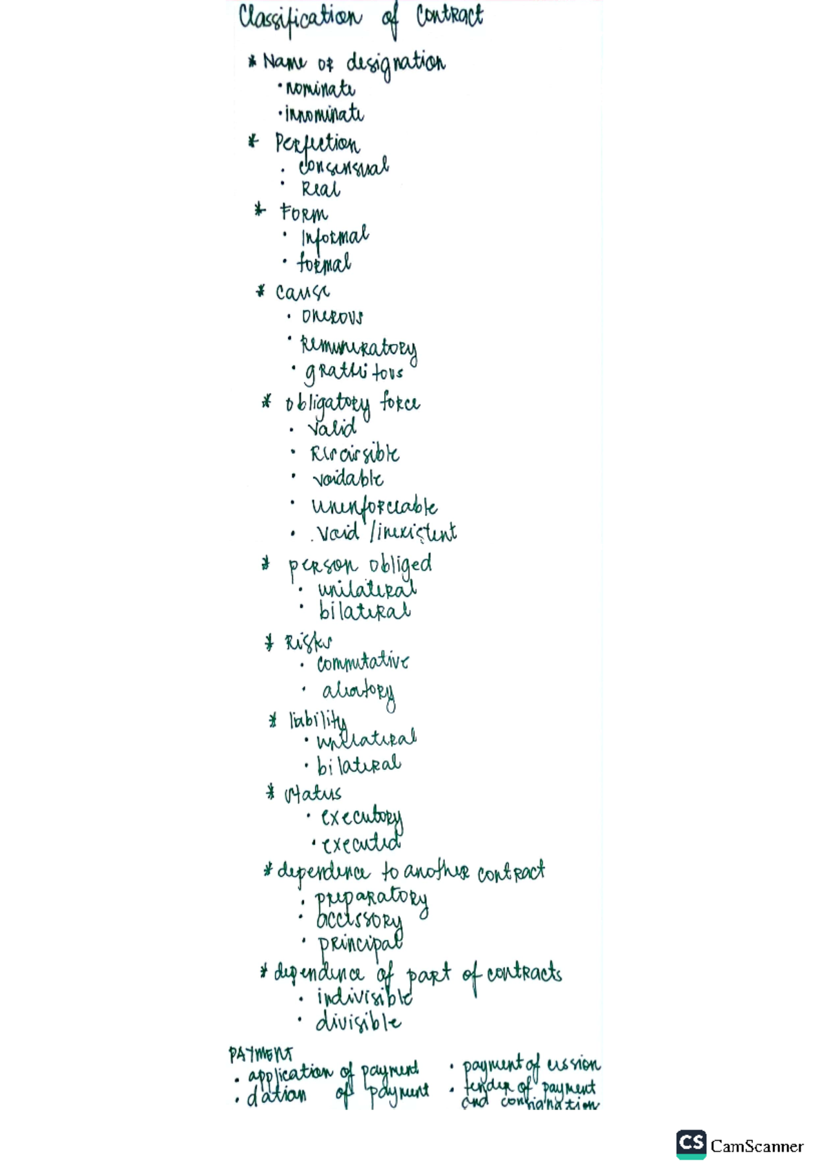 Contracts - SUMMARY - Classification of contract Name OR designation ...