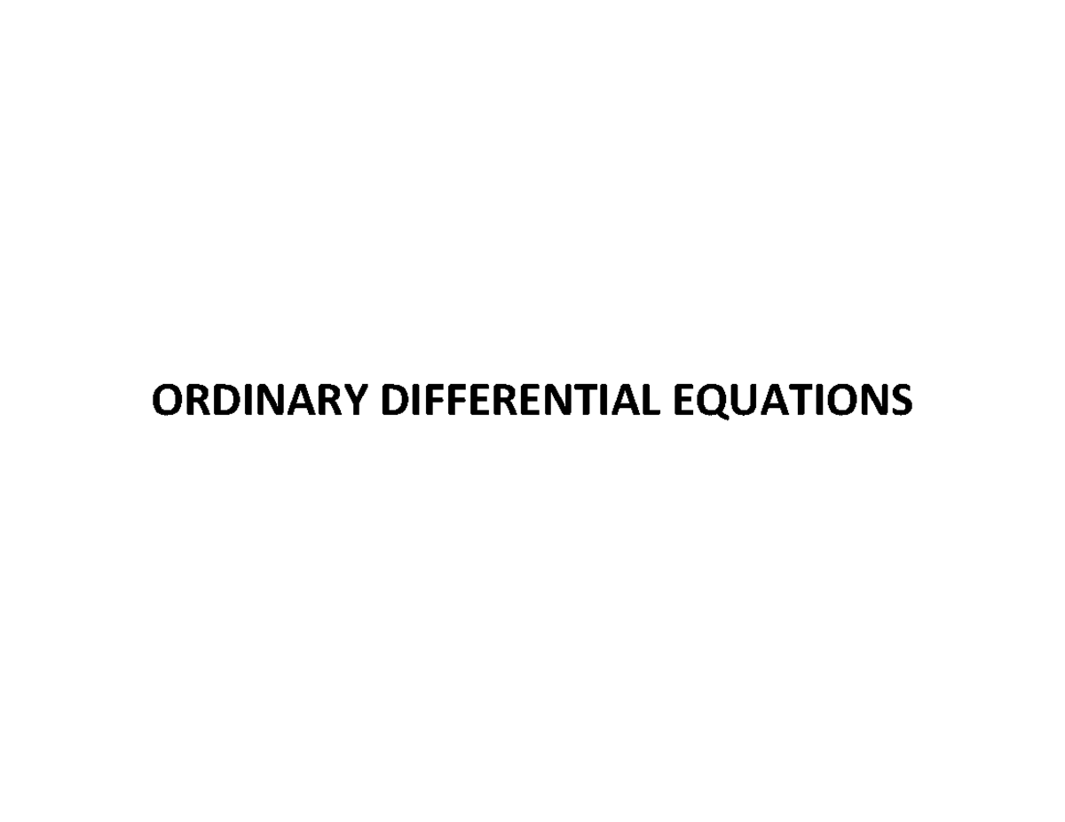 Ordinary Differential Equations: Definitions and Examples (ODE 101 ...