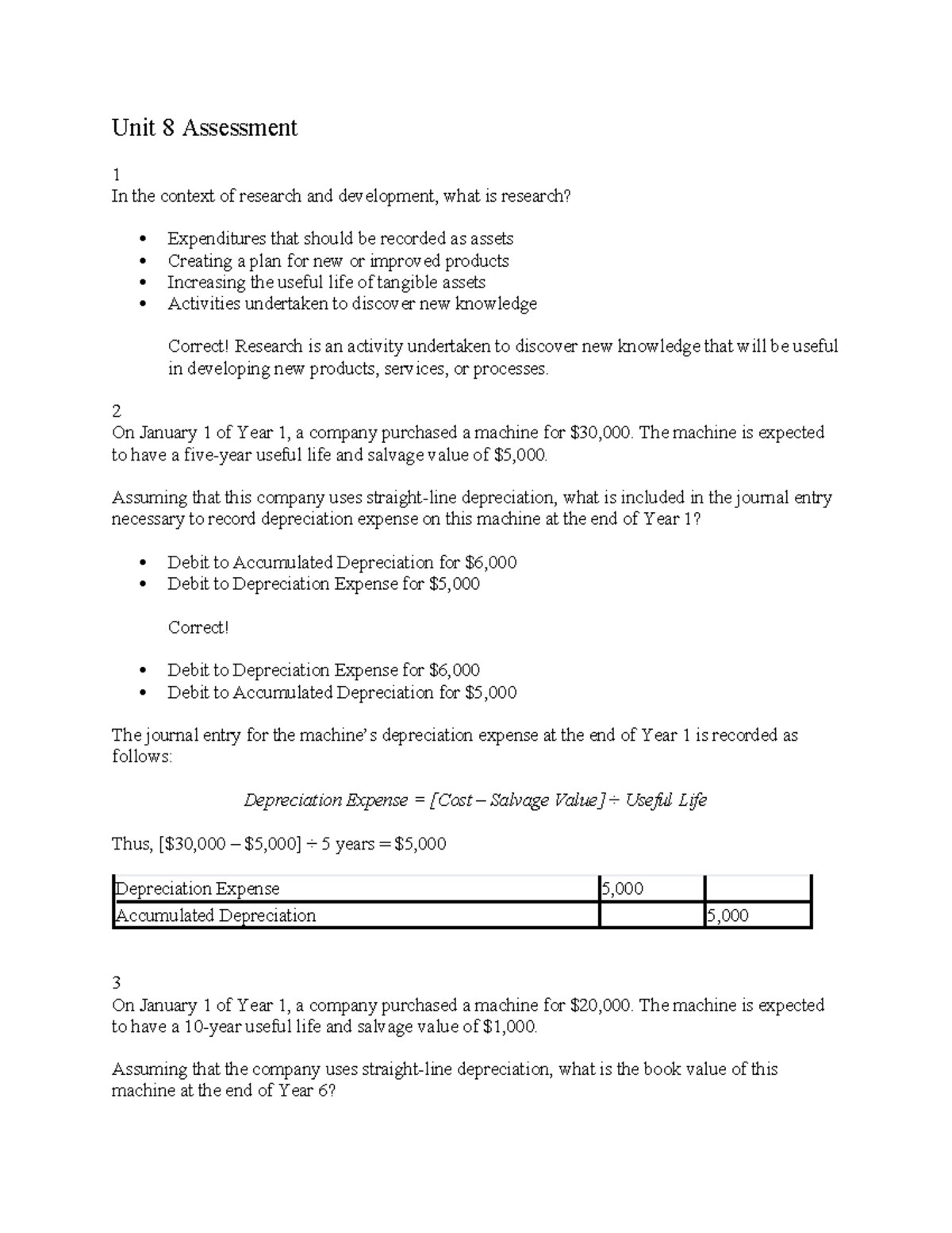 Unit 8 Assessment - Unit 8 Learning Check - Unit 8 Assessment 1 In the ...