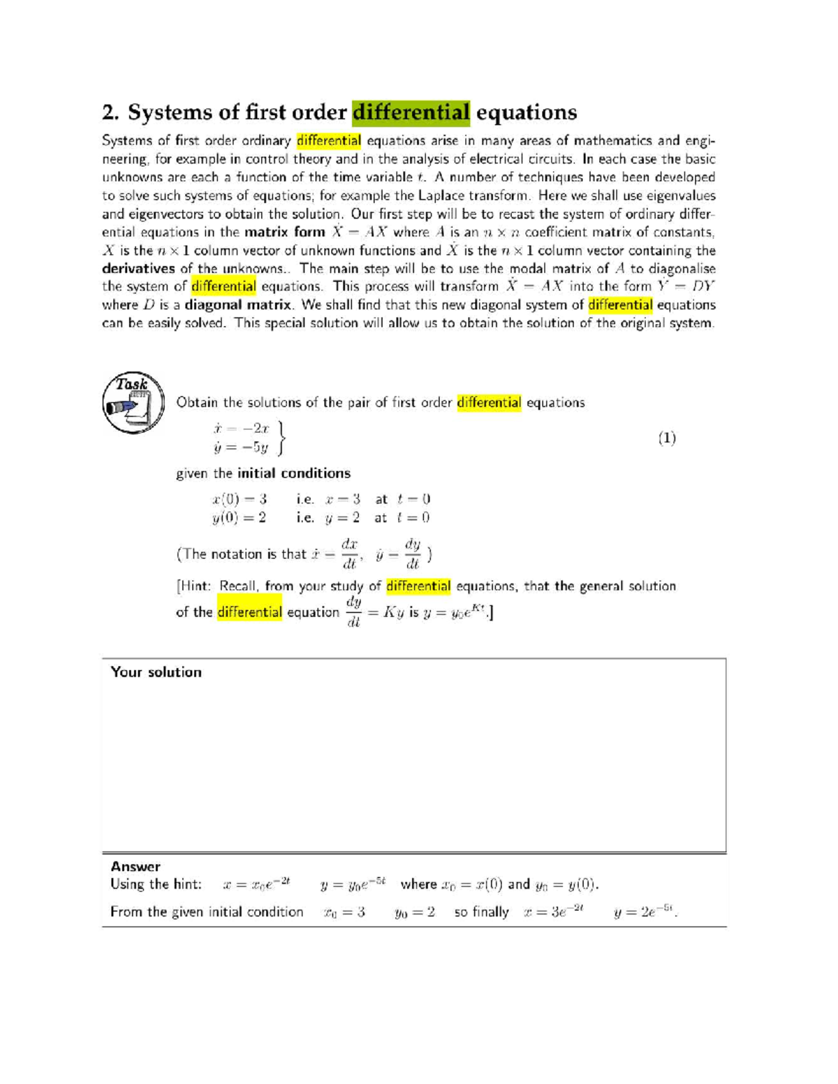 2. Applications of First Order Differential Equations (DEs) - Studocu