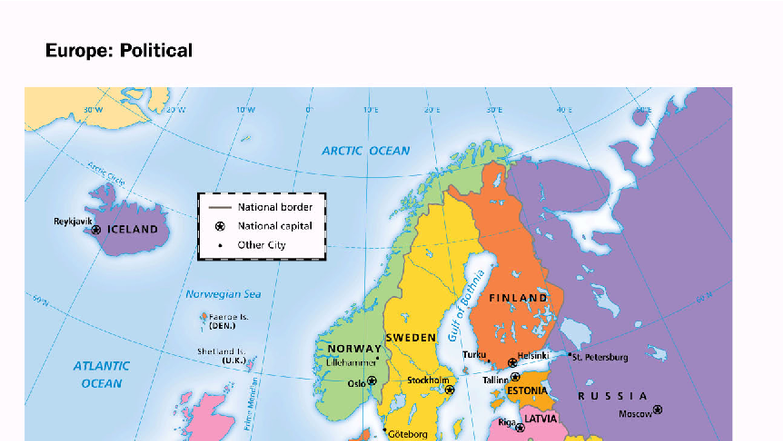 Europe: Political Map Overview - Labeled Color Guide - Studocu