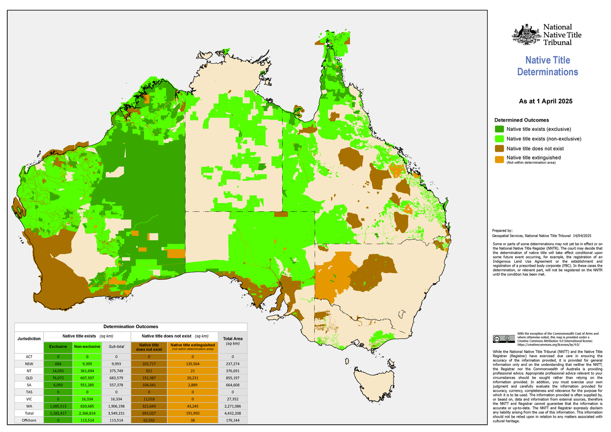 Native Title Determinations Overview as of April 2025 - Studocu