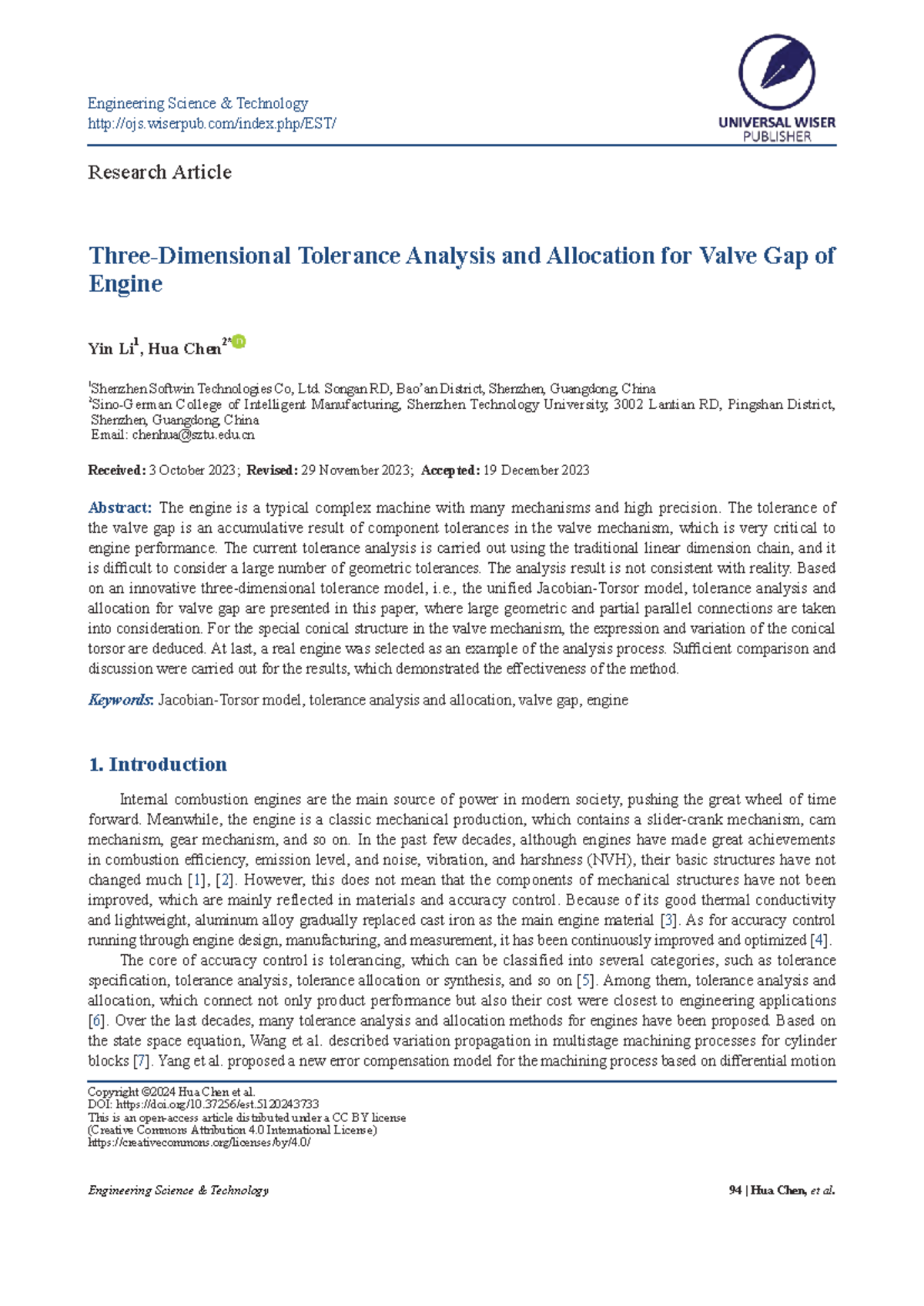 Tolerance Analysis and Allocation for Engine Valve Gap - EST-3733 - Studocu