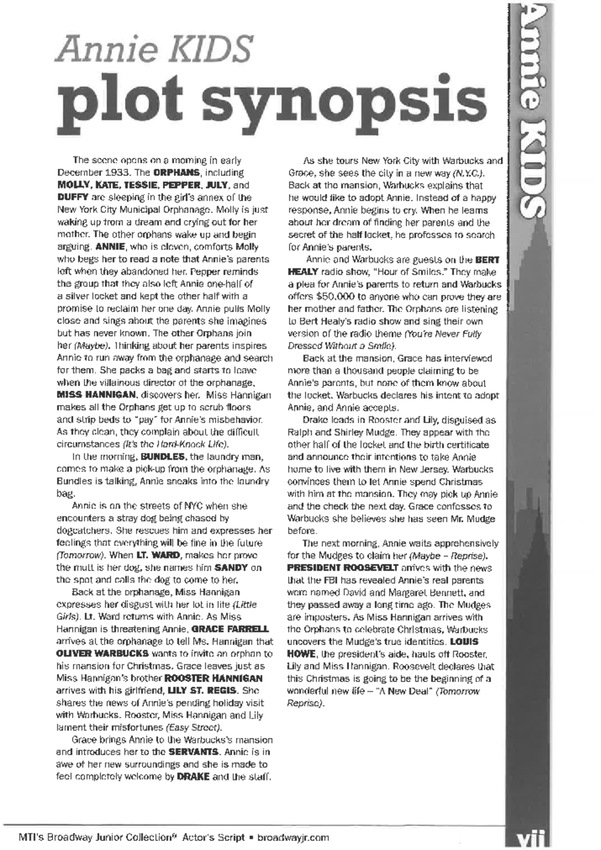 Annie KIDS: Actor's Script for Performance Preparation - Studocu