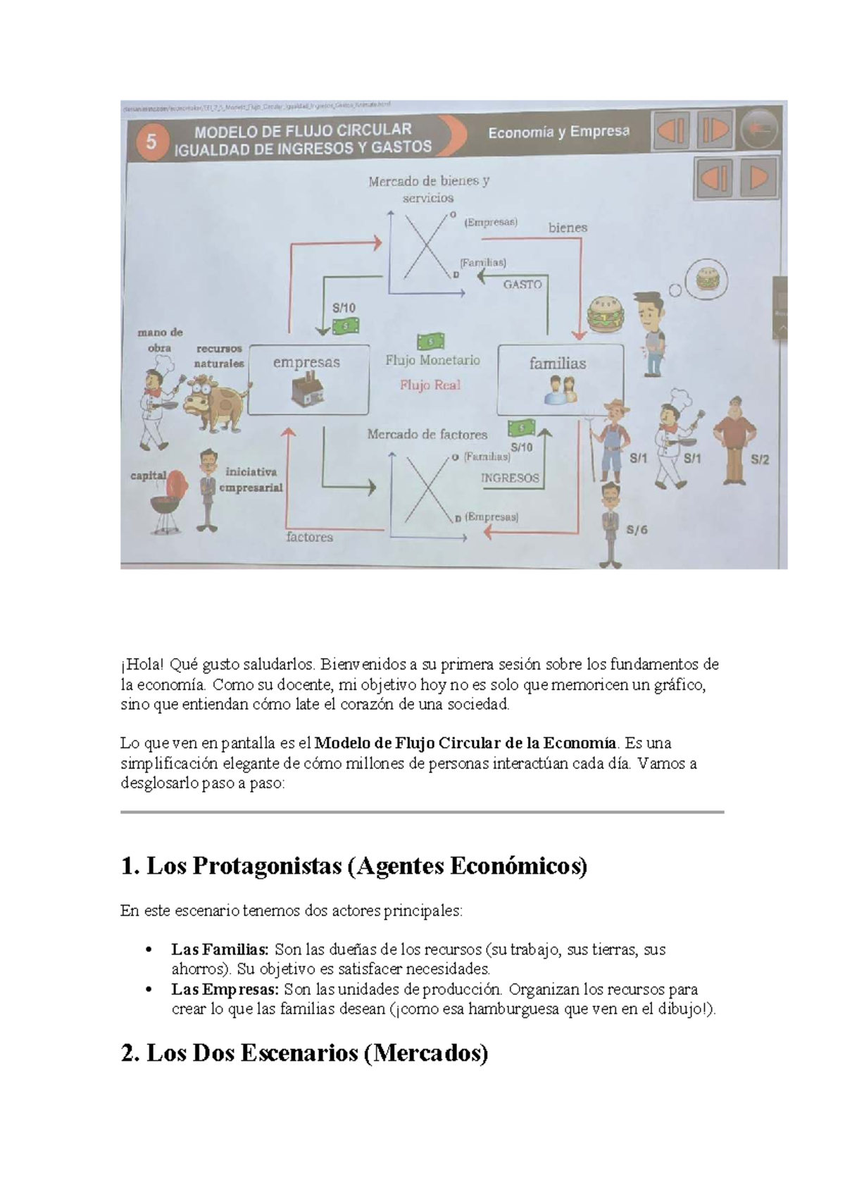 Explicación del Modelo de Flujo Circular de la Economía - Fundamentos ...