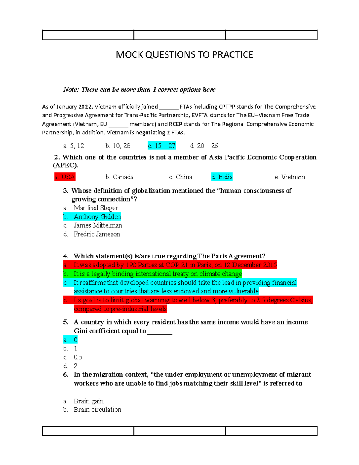 MOCK Questions (1) - ssssssssssssssssssss - MOCK QUESTIONS TO PRACTICE ...
