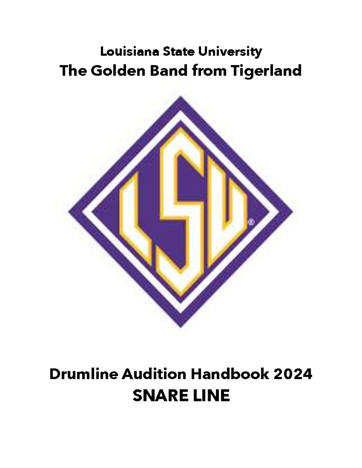 LSU Snare Line Audition Handbook 2024: Preparation & Techniques - Studocu