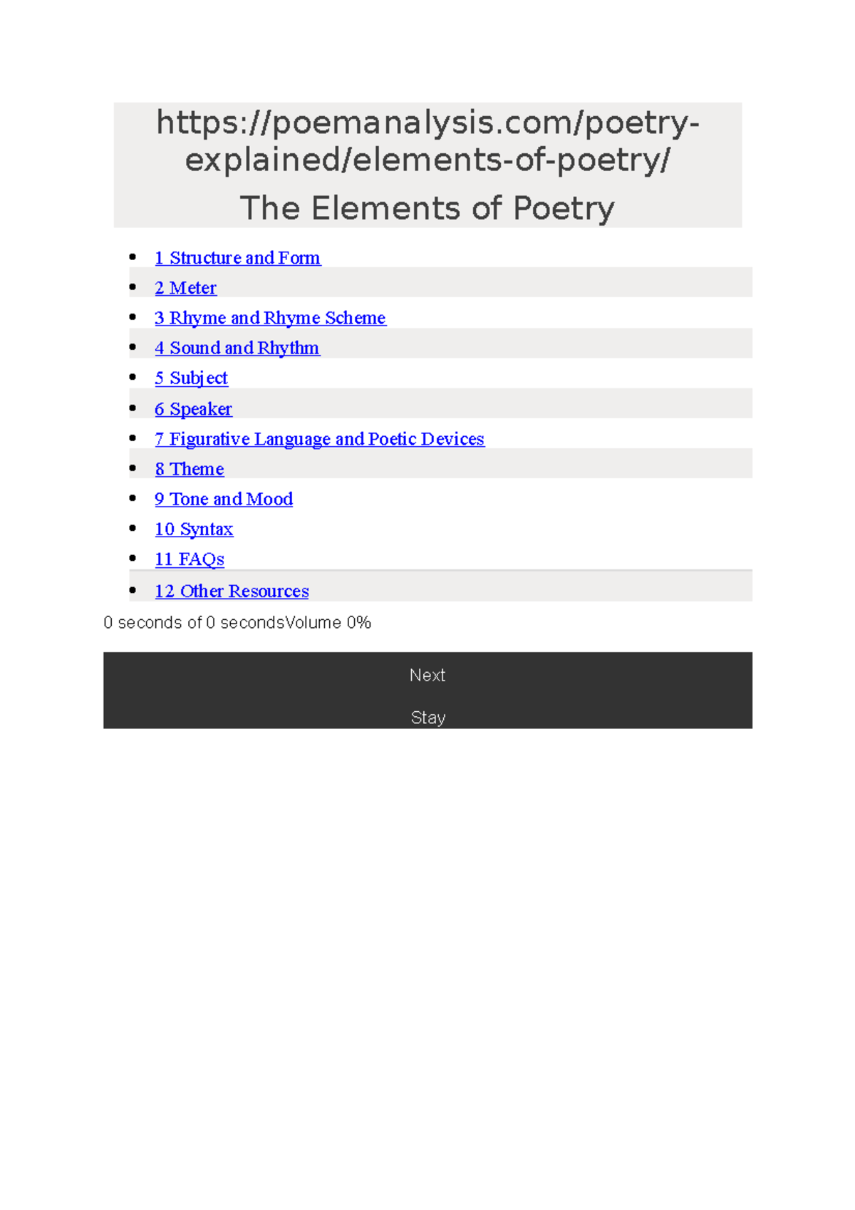 Elements of Poetry: Structure, Meter, Sound, and Figurative Language ...