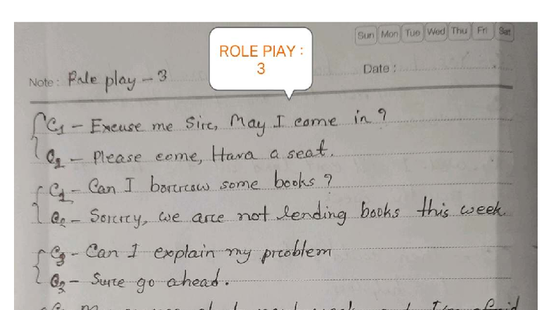 Roleplay 3 - Dialogue Practice for Class C1 - Studocu