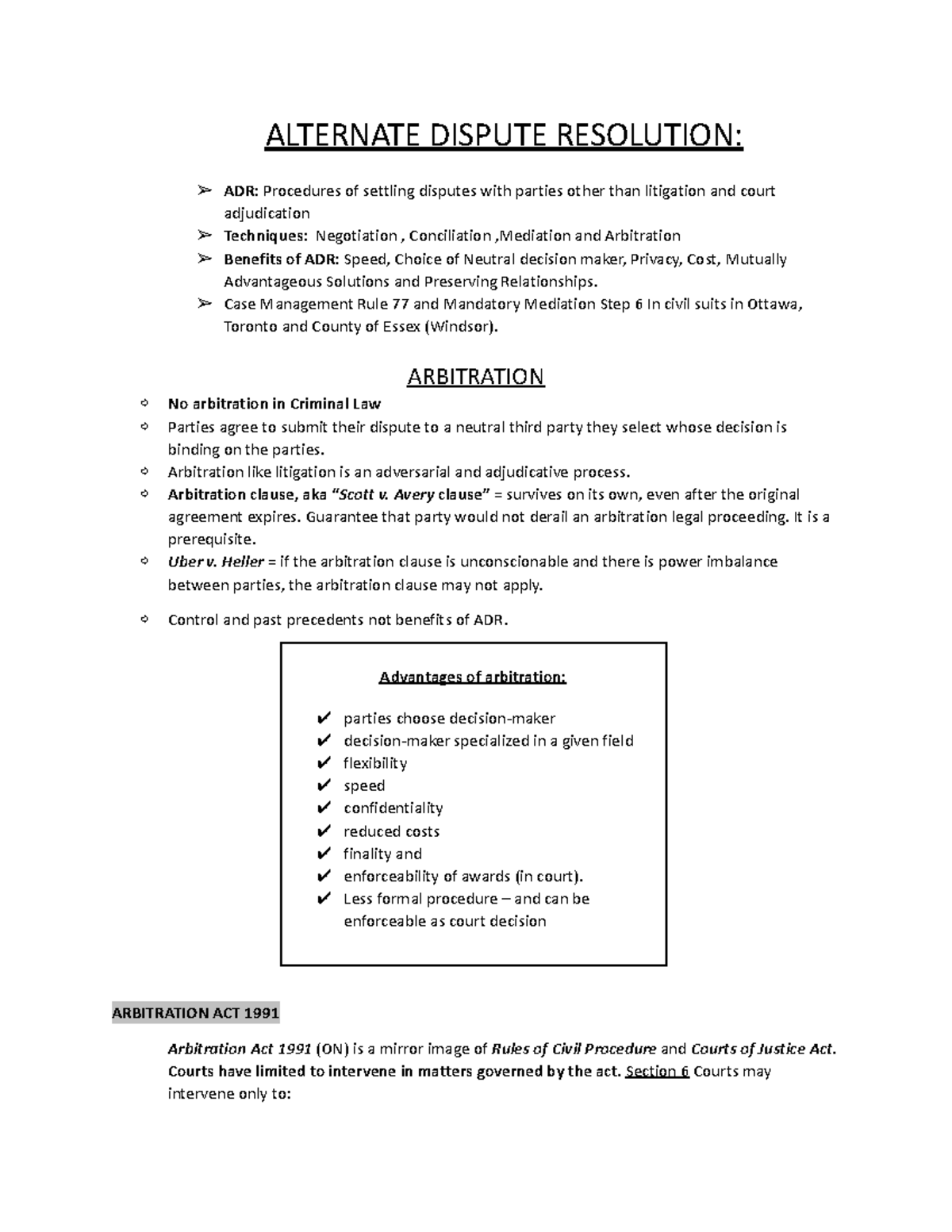ADR & Arbitration Overview: Key Principles & Benefits in Law - Studocu