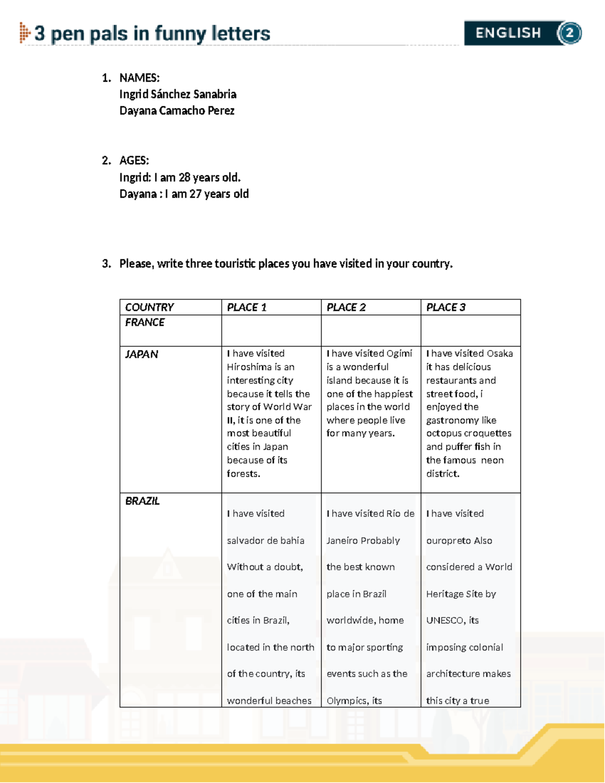 Pen Pal English - Cultural Insights and Travel Notes - Studocu