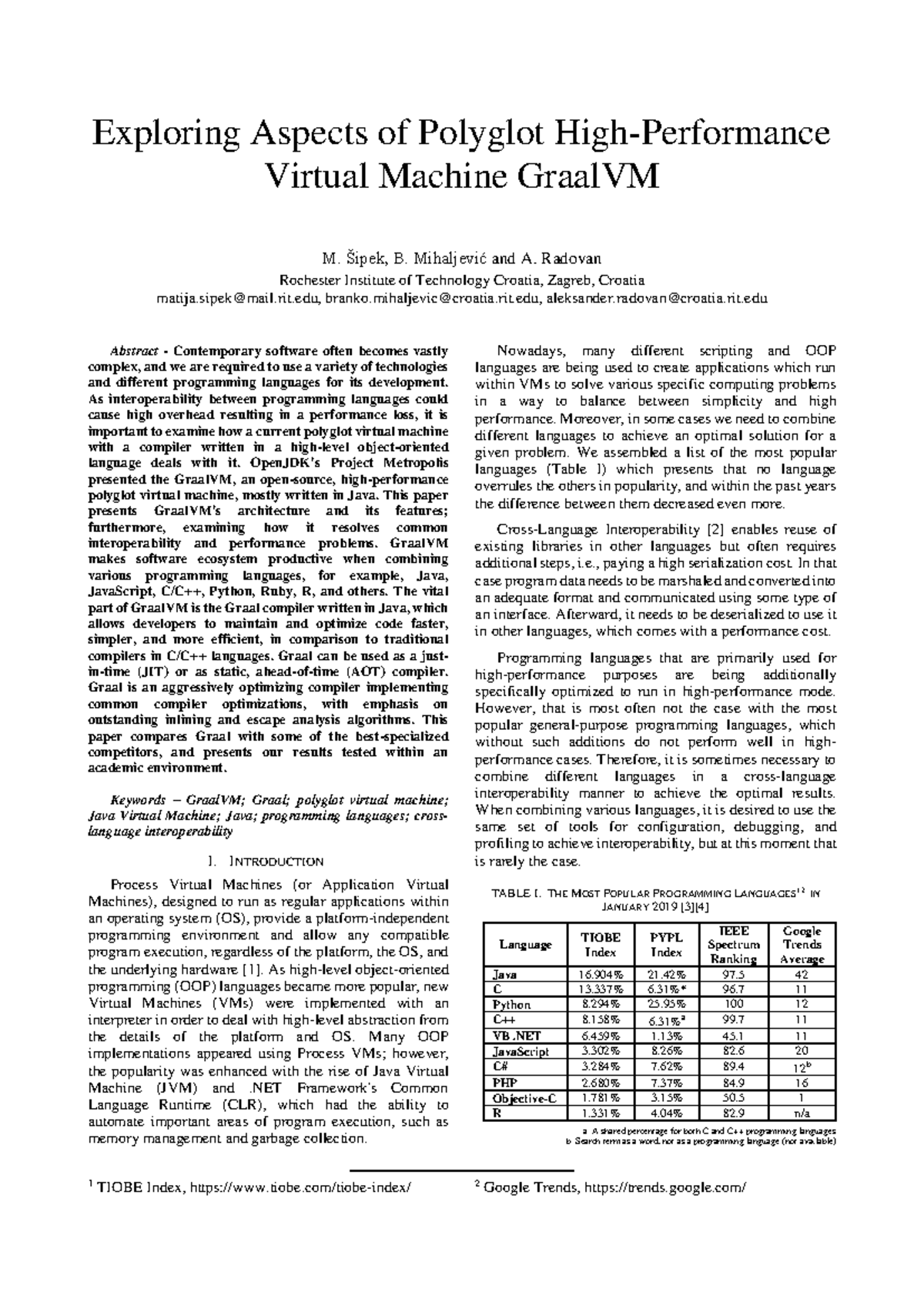 GRAALVM 101: Exploring Polyglot Performance and Interoperability - Studocu