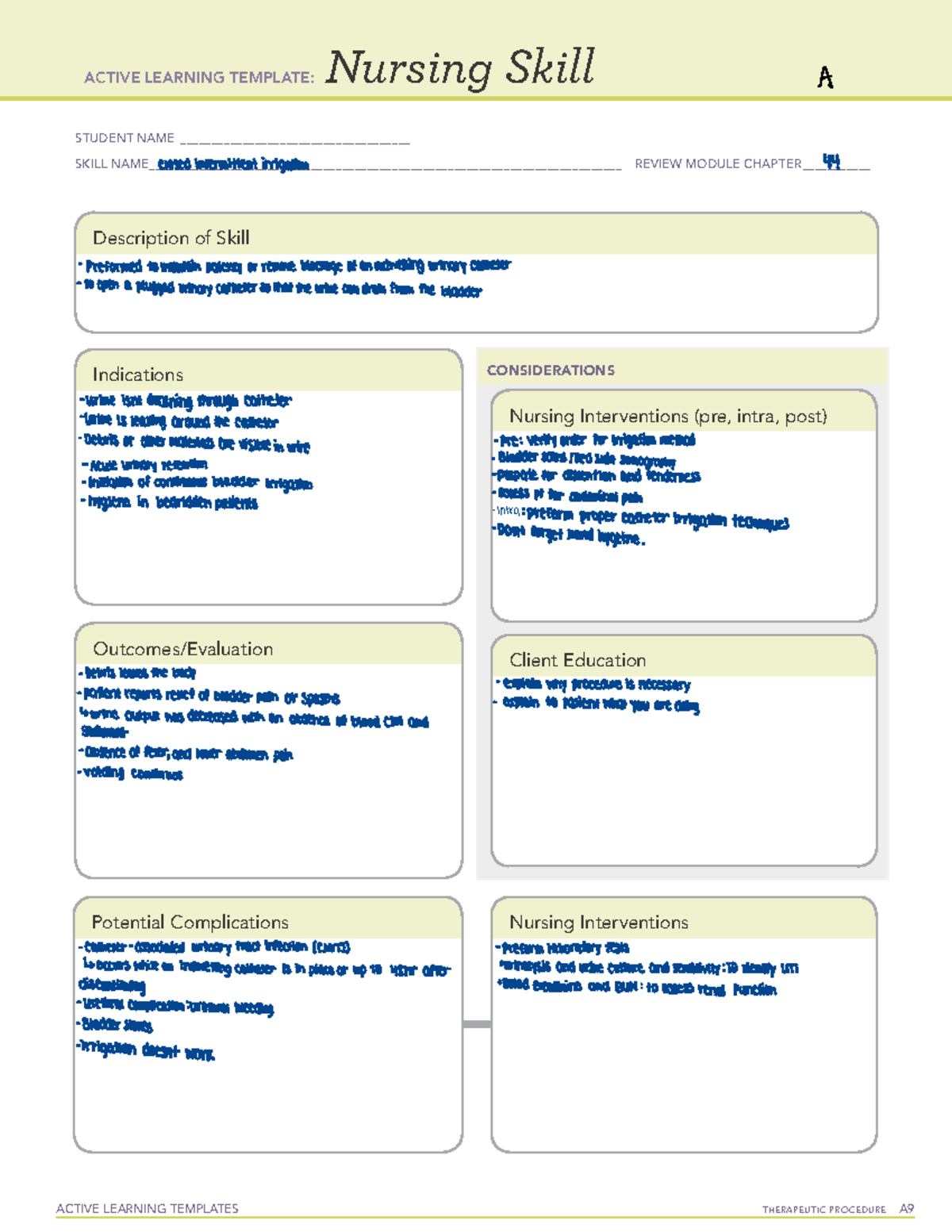 Closed Intermittent Irrigation: Active Learning Template for Nursing ...
