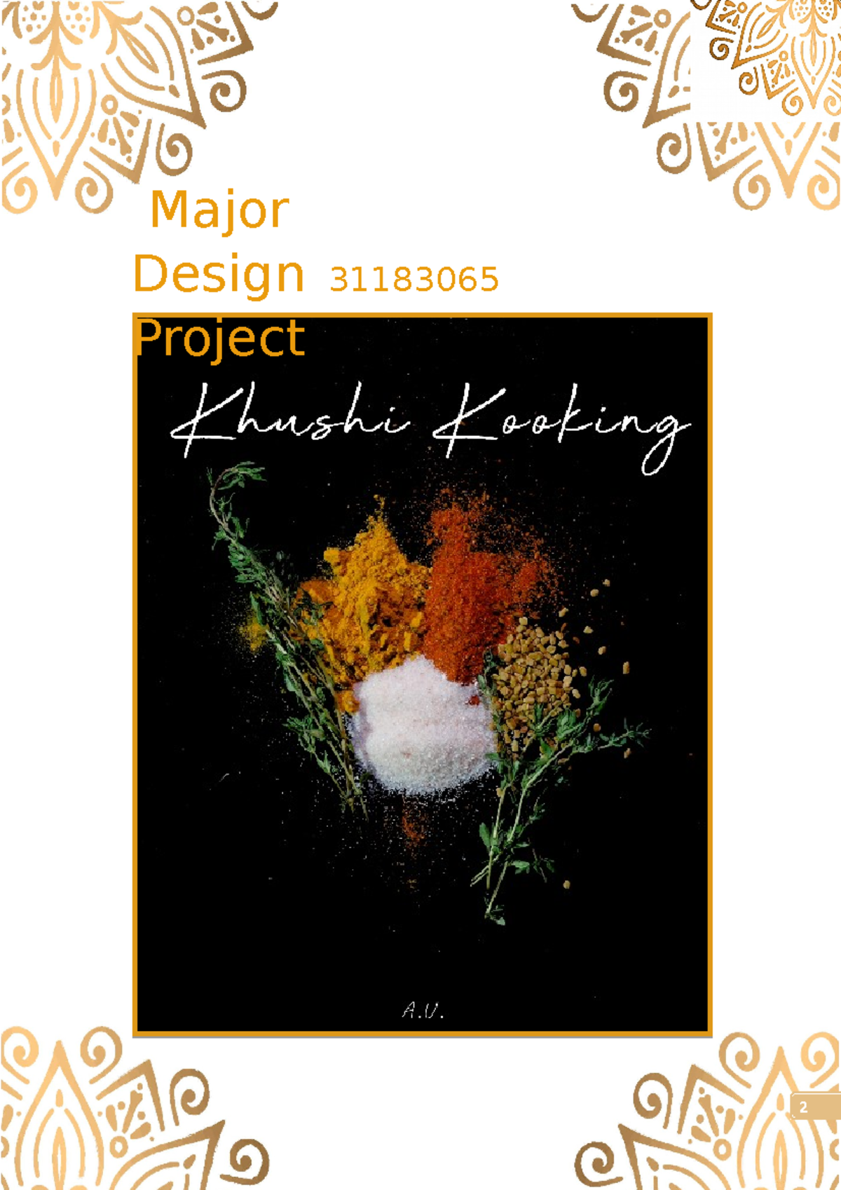 Major Design Technology Project: Healthier Indian Cookbook (31183065 ...