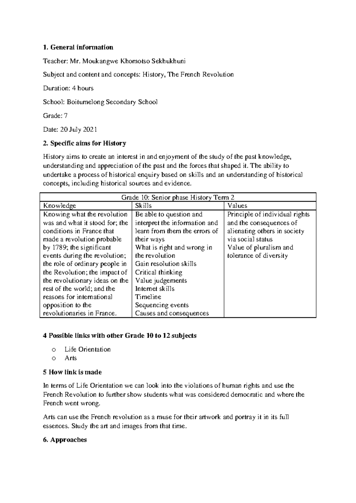 TMS3714 Assignment 1 - 1. General information Teacher: Mr. Moukangwe ...