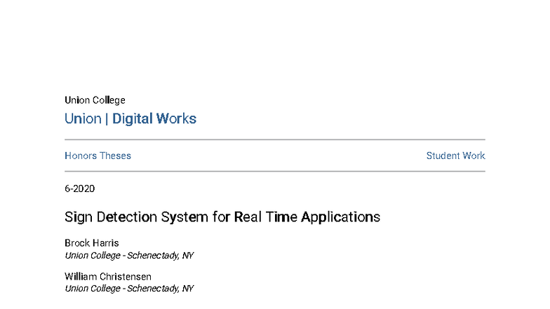 Detection System for Real-Time Sign Recognition (EE 2020) - Studocu