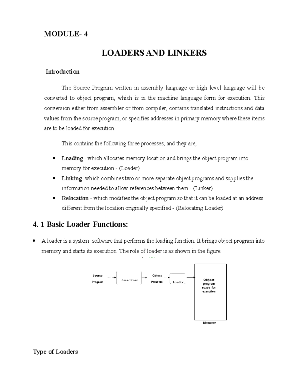 SS Module 4: Loaders and Linkers Overview and Functions - Studocu