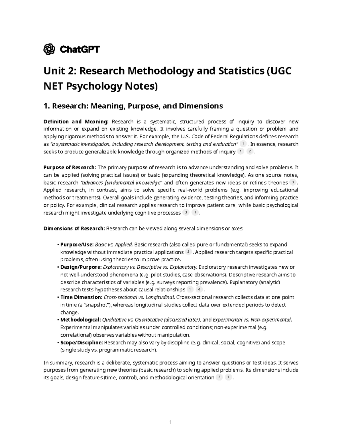 Unit 2: Research Methodology & Stats (UGC NET Psychology Notes) - Studocu