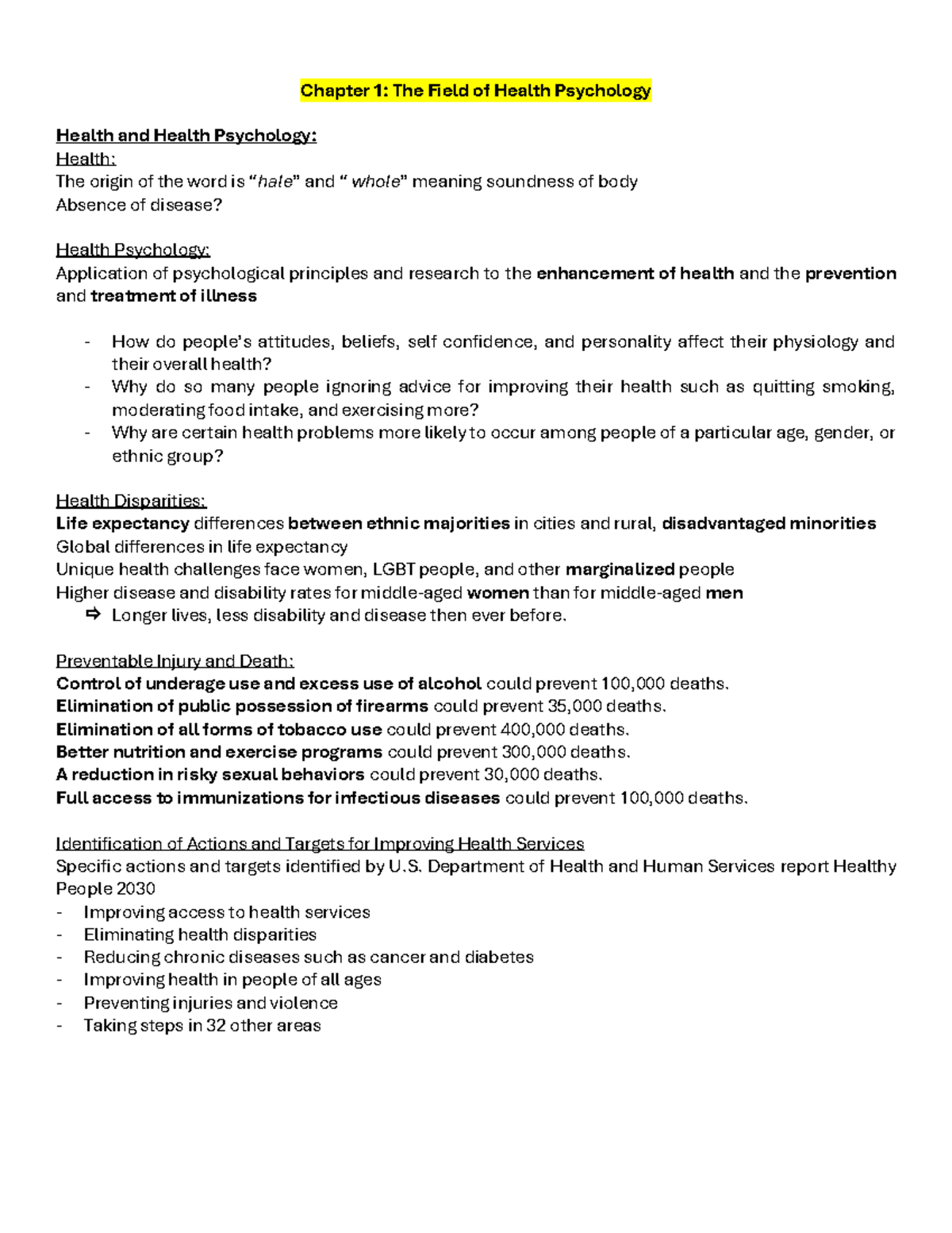 Health Psychology (PSY 301): Understanding Health, Illness, and ...