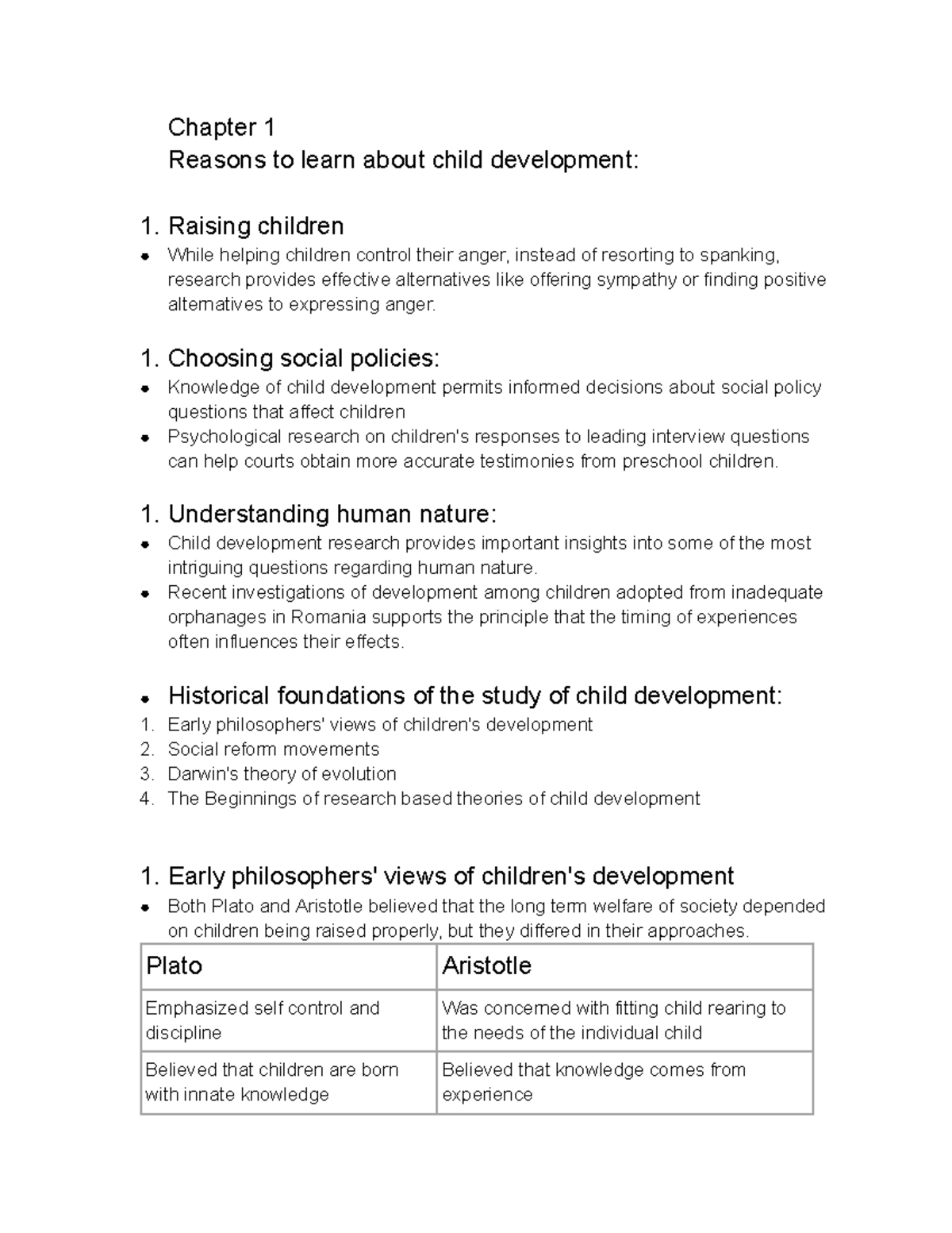 Chapter 1: Insights into Child Development and Its Importance - Studocu