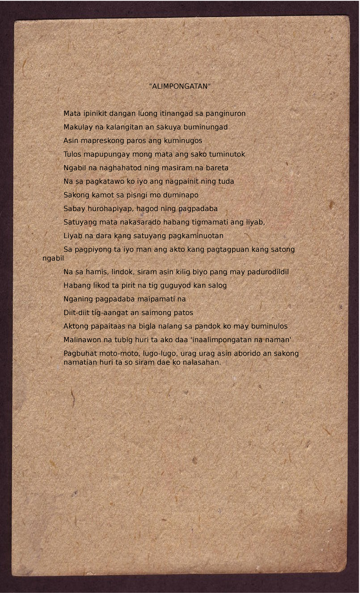 Malayang Tula na pinamagatang Alimpungatan - "ALIMPONGATAN" Mata ...