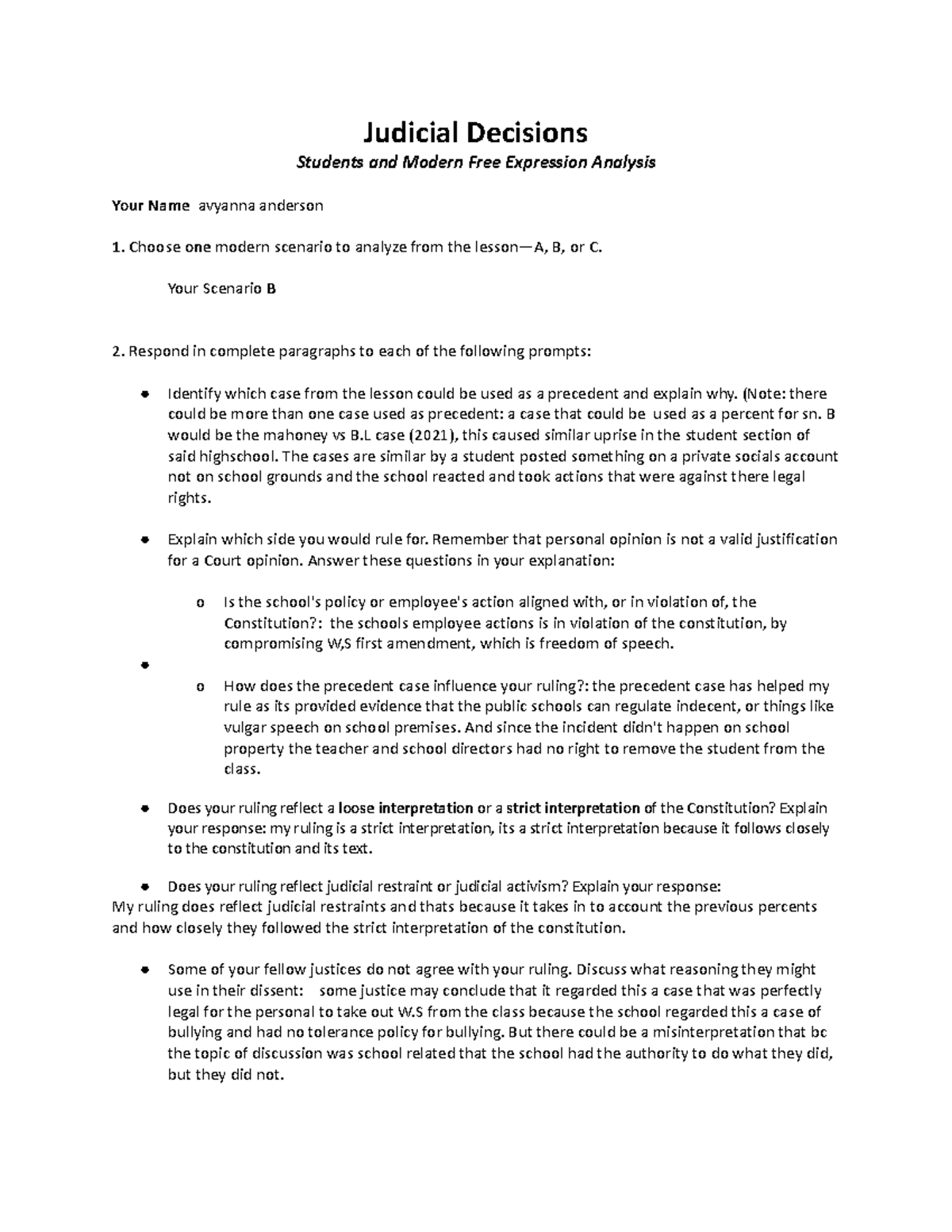 Judicial Decisions - Case Analysis on Modern Free Expression Issues ...