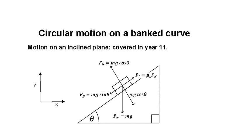 021 Circular Motion on a Banked Curve: Year 11 Physics Notes - Studocu
