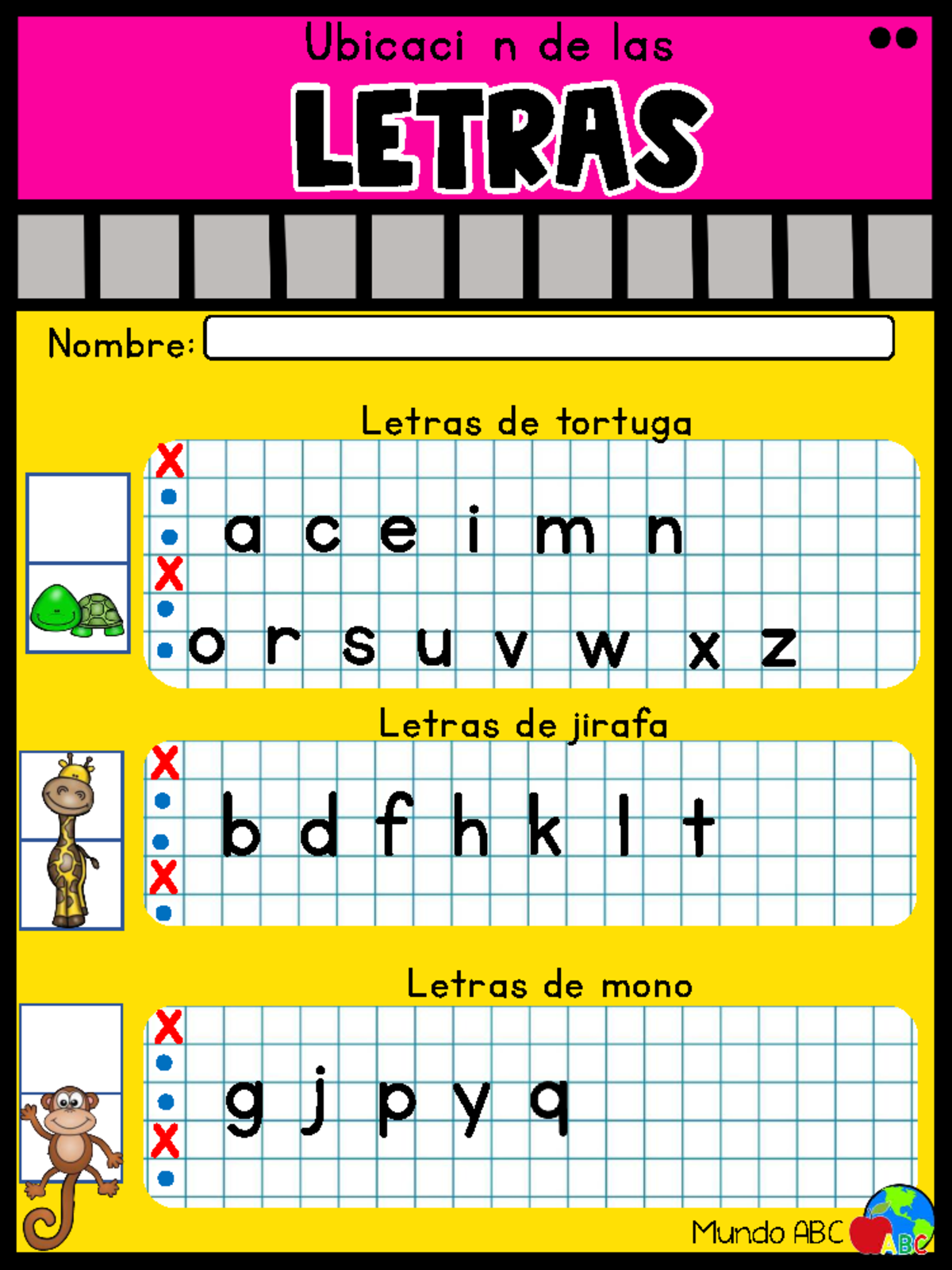 13. Ubicacion de letras- individual - Innovación Educativa - a c e i m ...