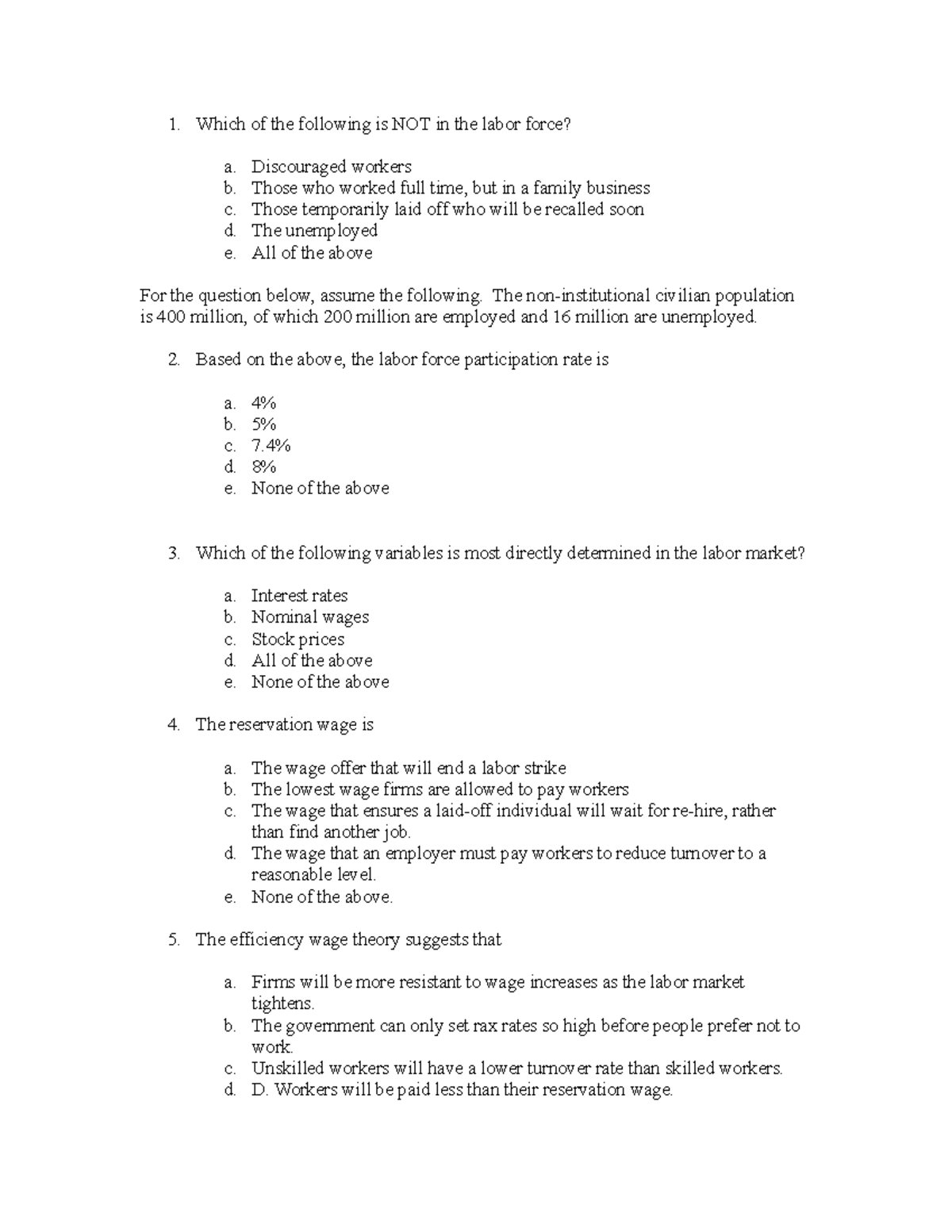 Econ multiple choice questions and answers - Which of the following is ...