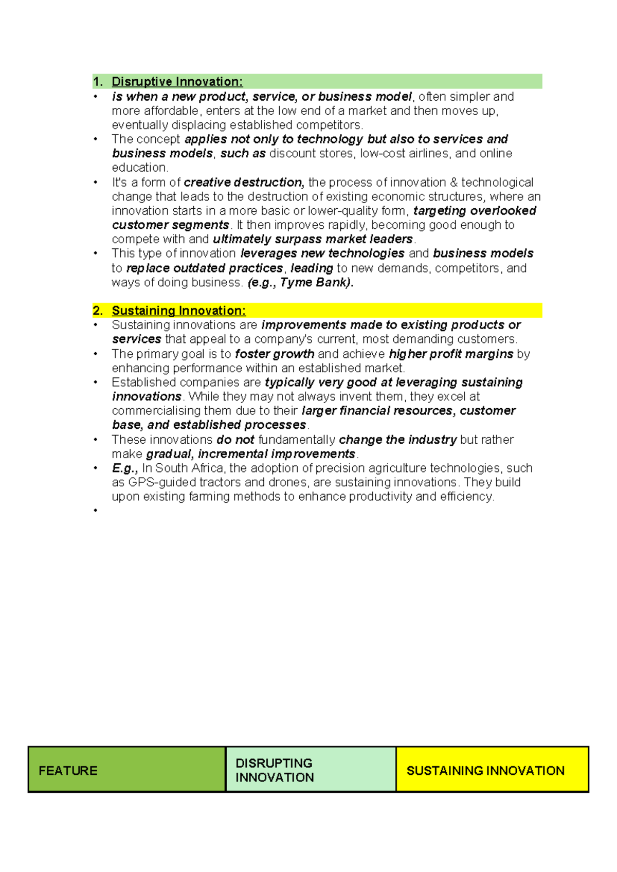 Disruptive vs. Sustaining Innovation: Key Concepts Explained - Studocu