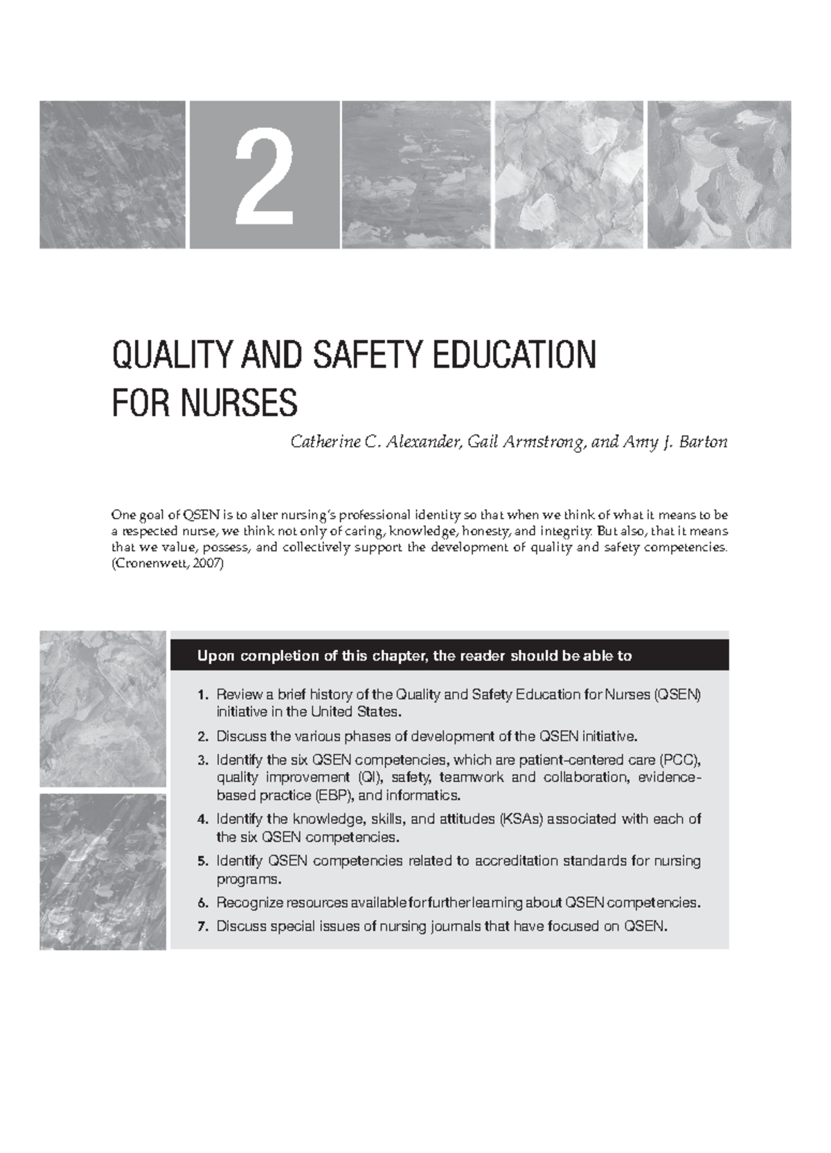 Quality and Safety Education for Nurses: Key QSEN Competencies Overview ...