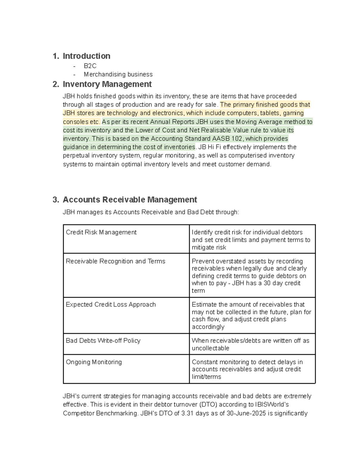 ACCG Assessment: B2C Merchandising & Inventory Management at JB Hi-Fi ...