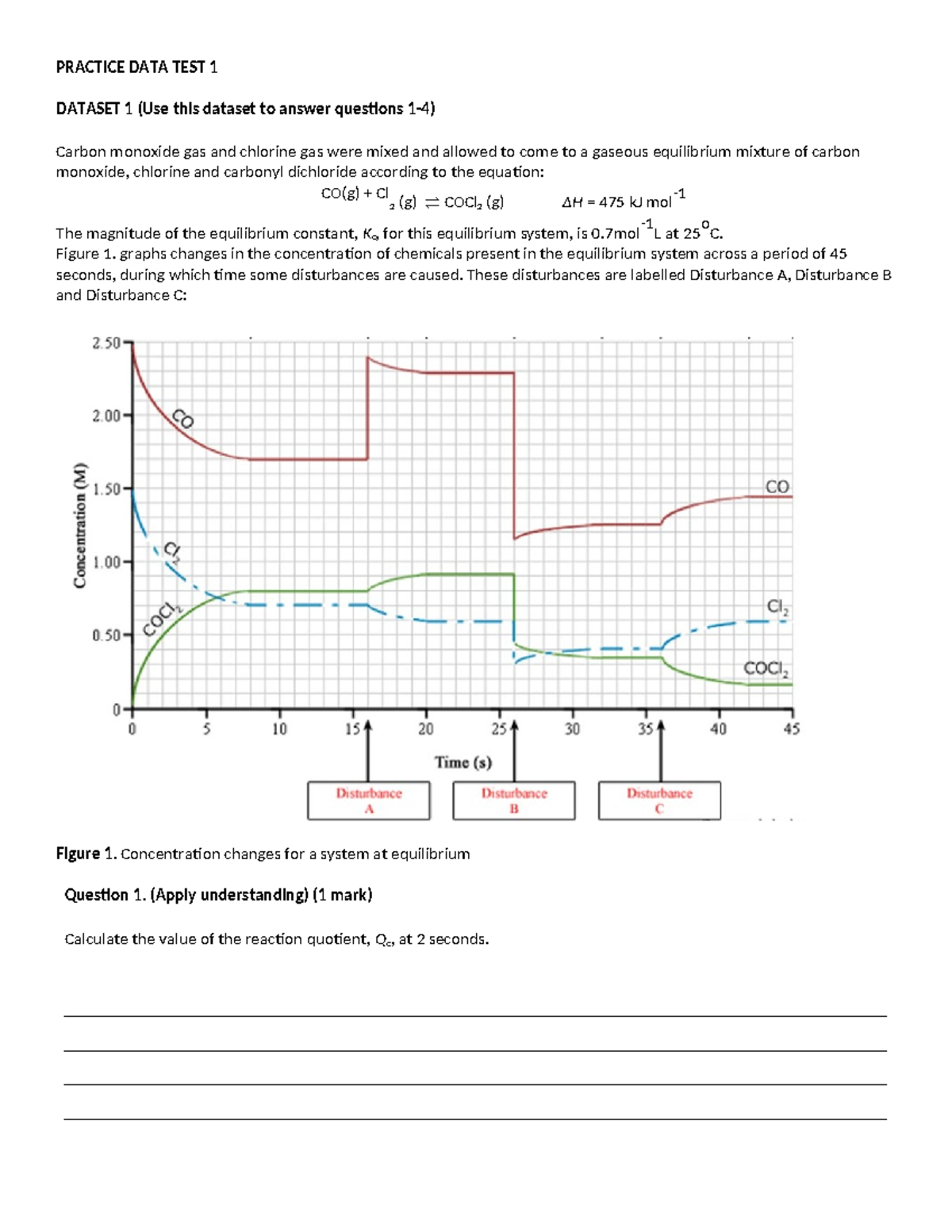 Practice IA1 Paper 1 - Data Test Practice in Chemical Equilibrium - Studocu