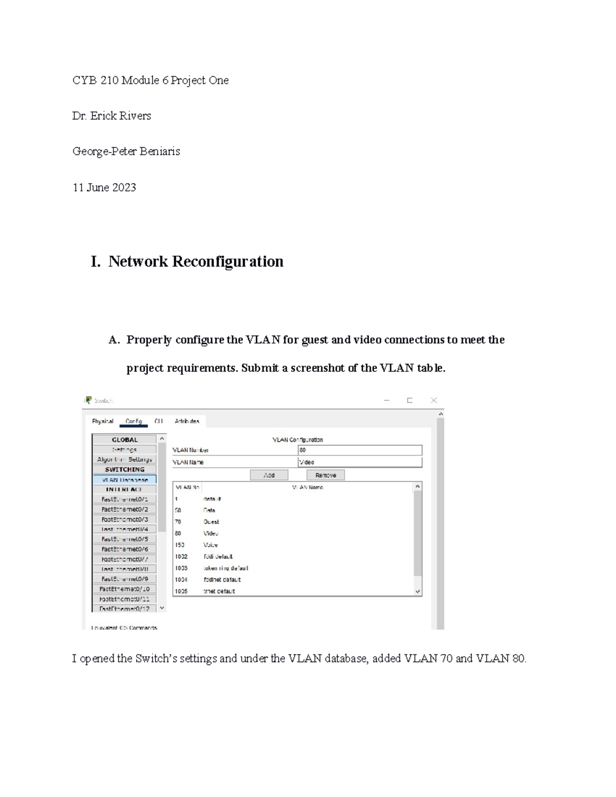 CYB 210 Module Six Project One - CYB 210 Module 6 Project One Dr. Erick Rivers George-Peter ...