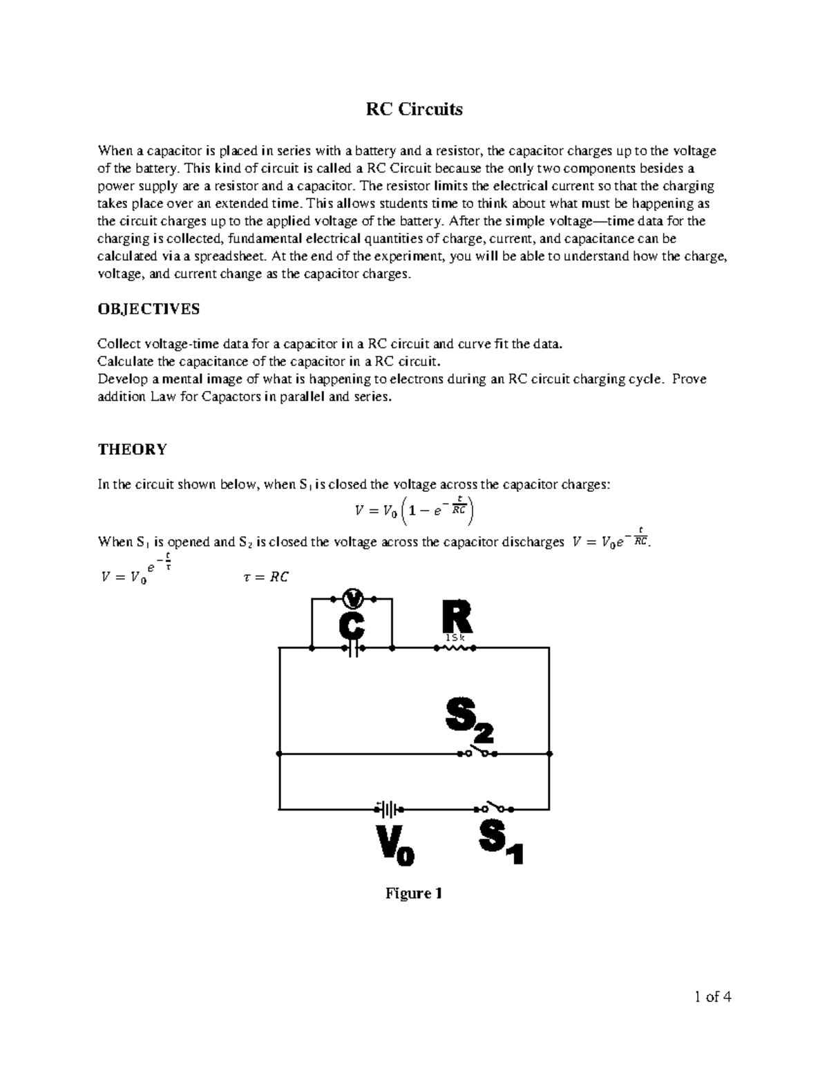 RC Circuits Lab: Charging and Discharging Capacitors in Series/Parallel ...