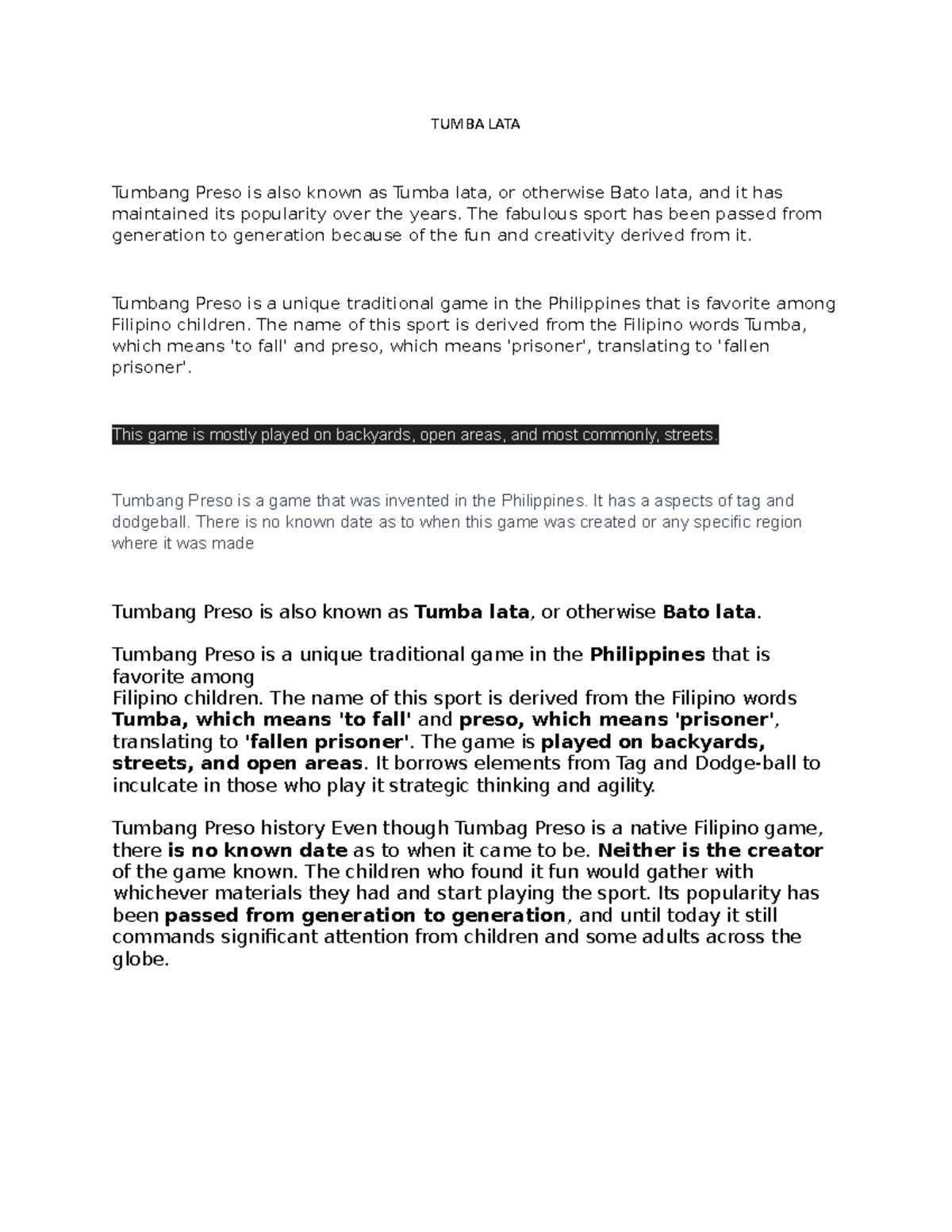 Tumbang Preso: A Cultural History of the Traditional Filipino Game ...