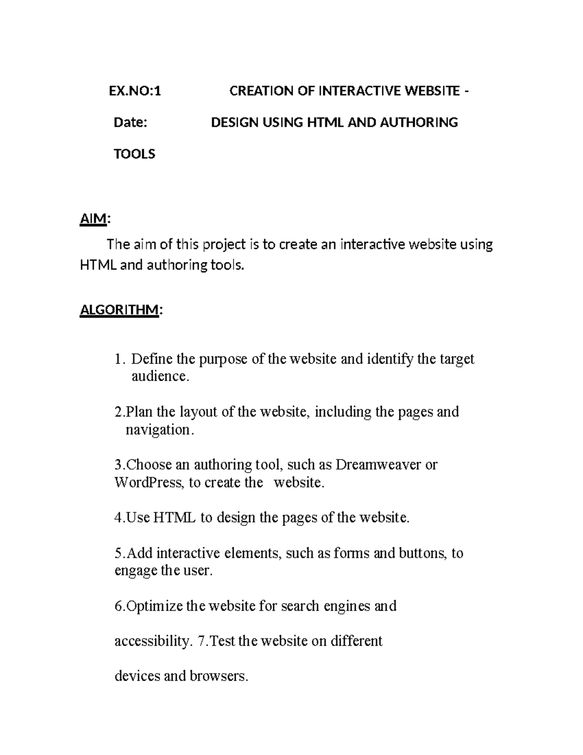 Web Design Manual: Interactive Websites & Form Validation (EX 1, 2 ...