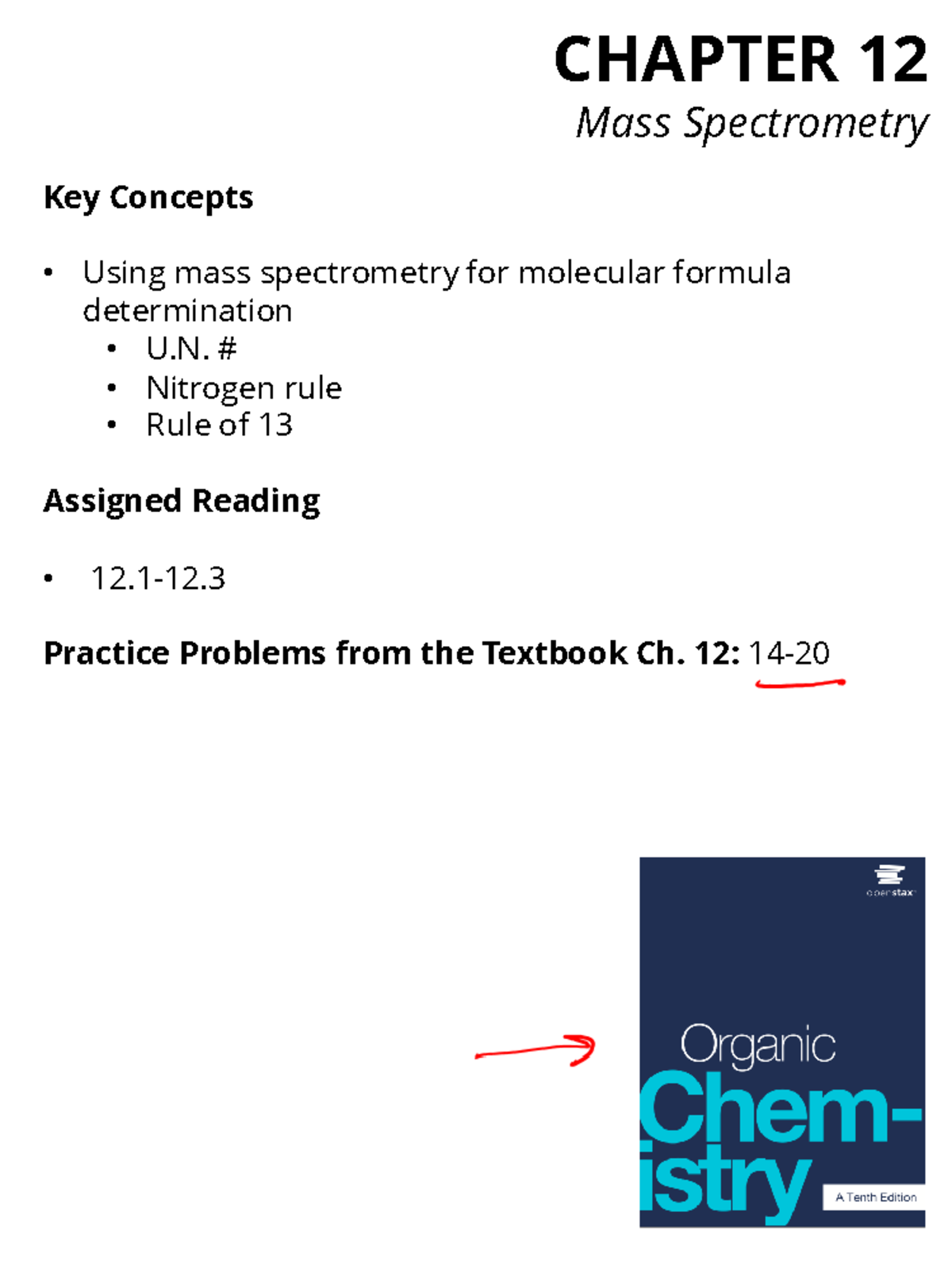 CHM256 Mass Spectrometry & NMR Spectroscopy Key Concepts and Practice ...
