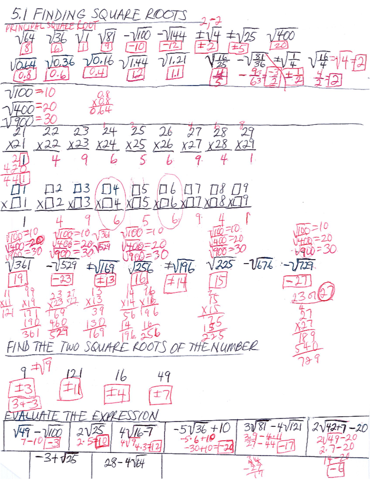 Square Roots (Notes) - Math V64 V36 V81 V100 - Studocu