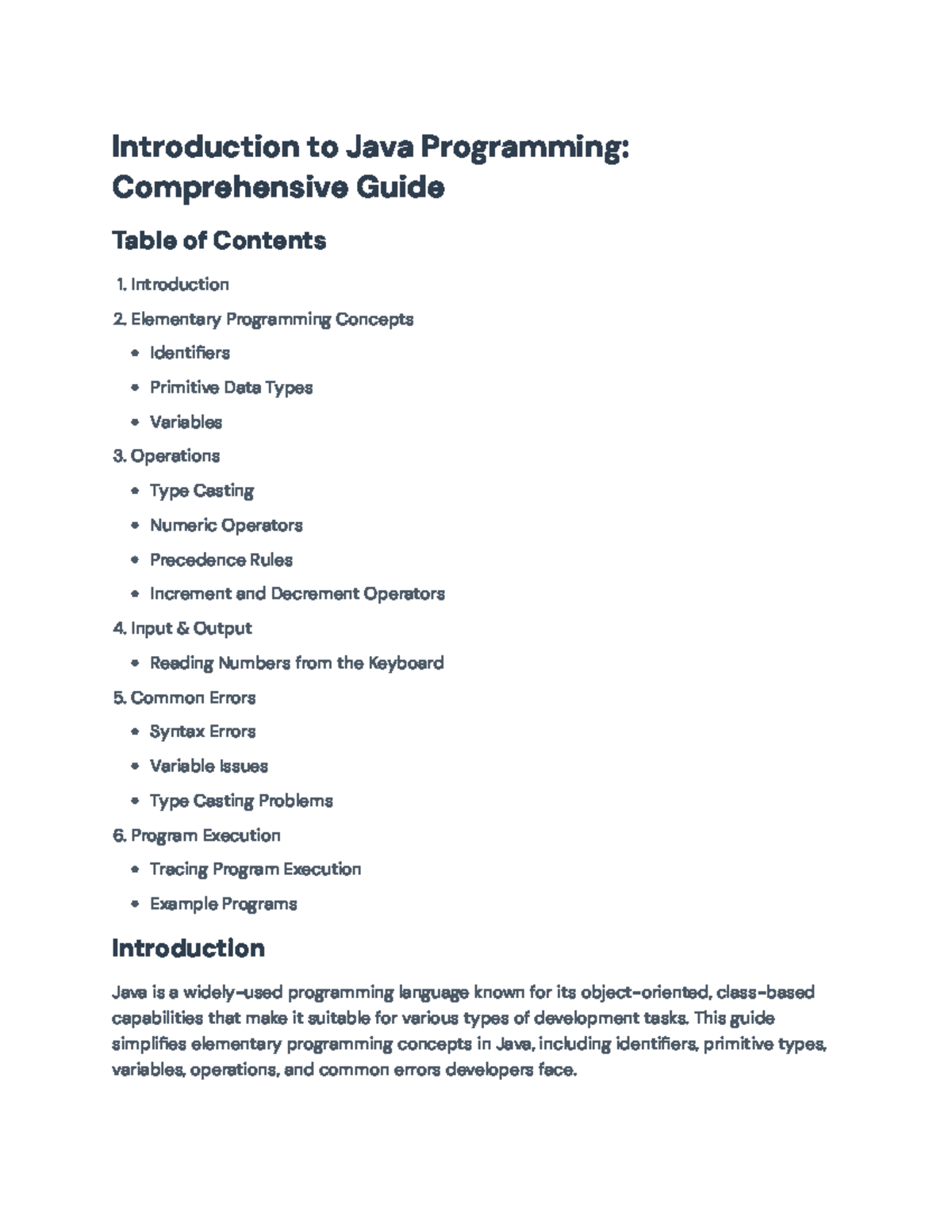 Comprehensive Guide to Elementary Java Programming Concepts - Introduction to Java Programming ...