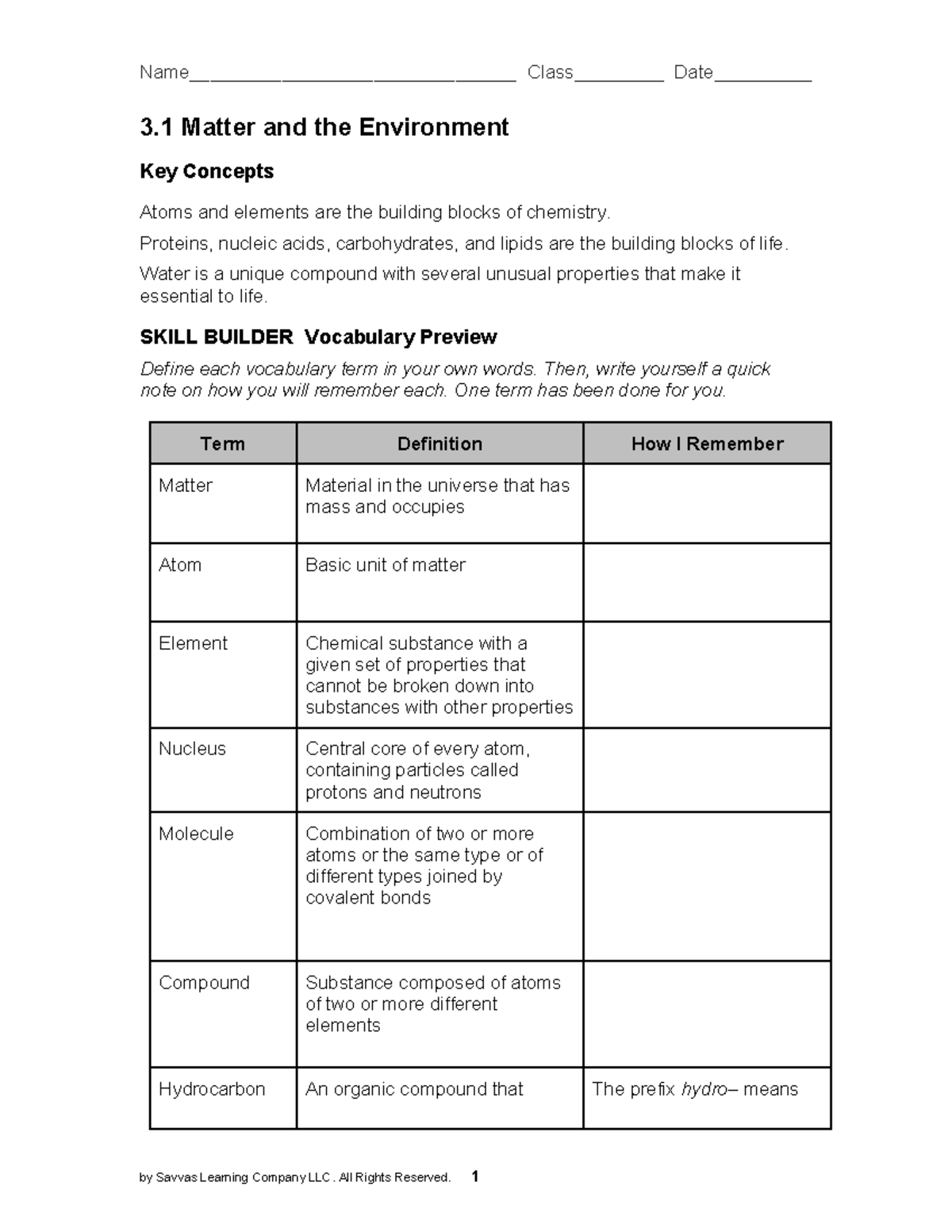 Environ Sci Chapter 3: Matter, Water & Macromolecules Lesson 1 - Studocu
