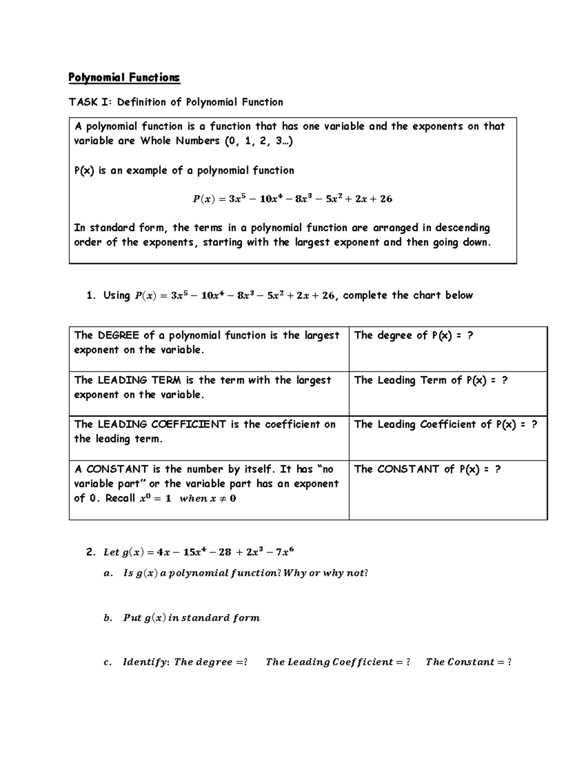 Polynomial Functions (MATH 101): Concepts, Characteristics, and ...