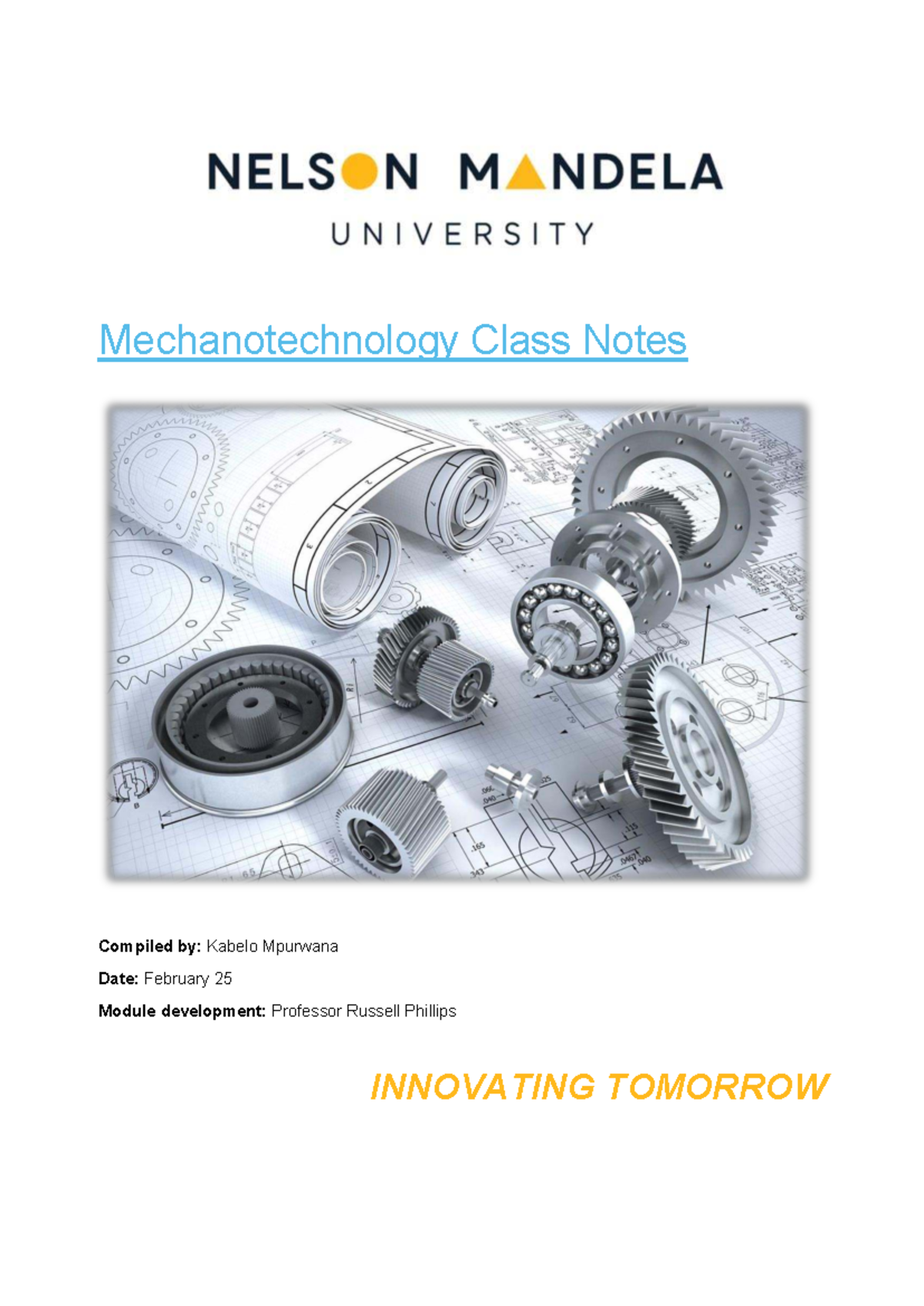 Mechanotechnology I Class Notes: Engineering Fundamentals by Kabelo ...