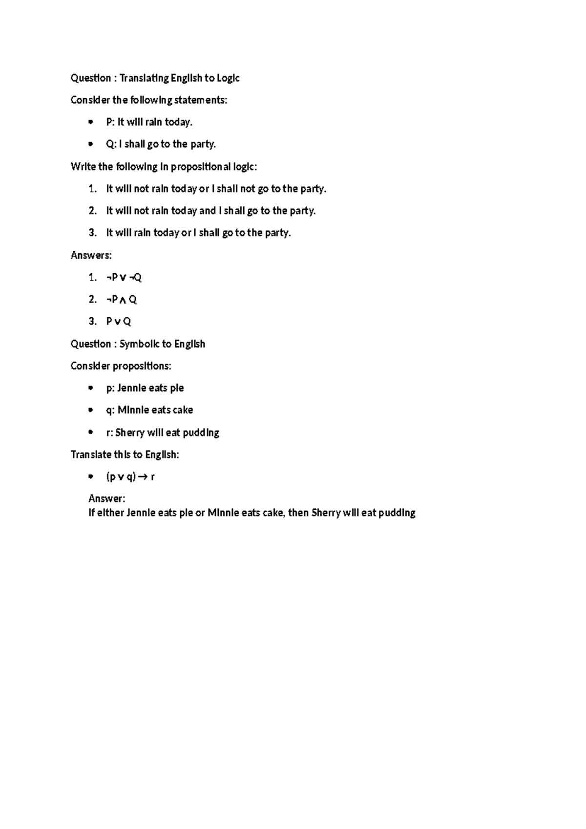 AI NOTE 10 - Translating English to Logic and Symbolic Reasoning - Studocu