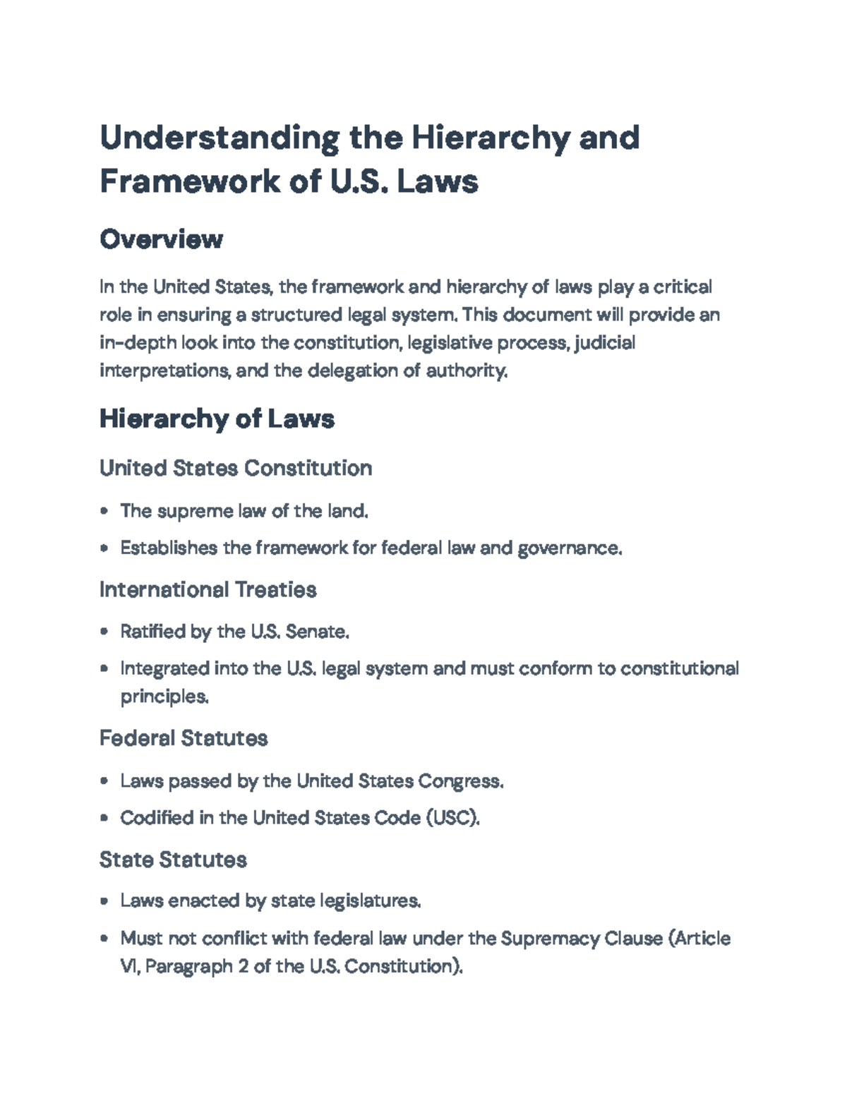 Understanding the U.S. Legal System: Hierarchy and Laws Structure ...