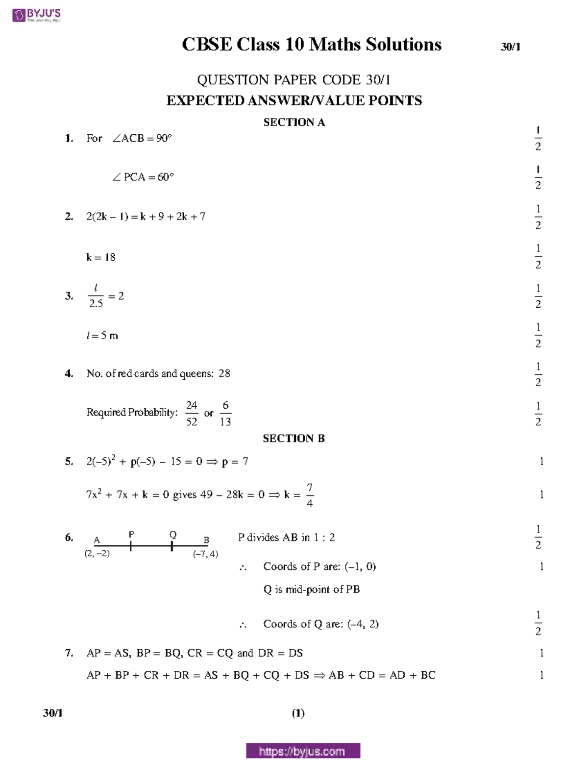 CBSE Class 10 Maths Solutions PDF 2016 Set 1 - Detailed Analysis - Studocu