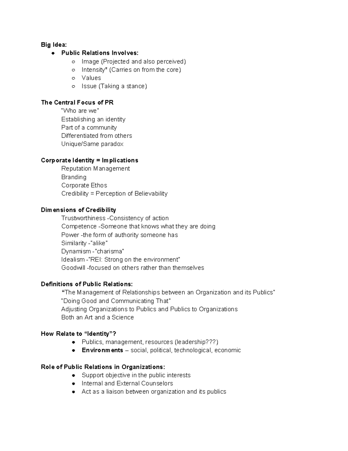 PR-251 Lecture Notes: Understanding Public Relations Dynamics - Studocu